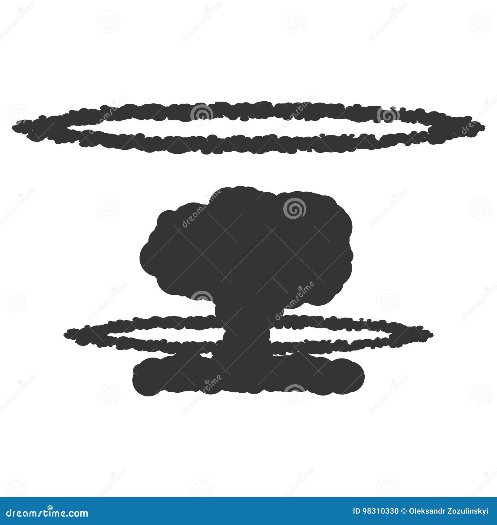 Nuclear Explosion Sign Illustration. Vector. Black Icon on White ...