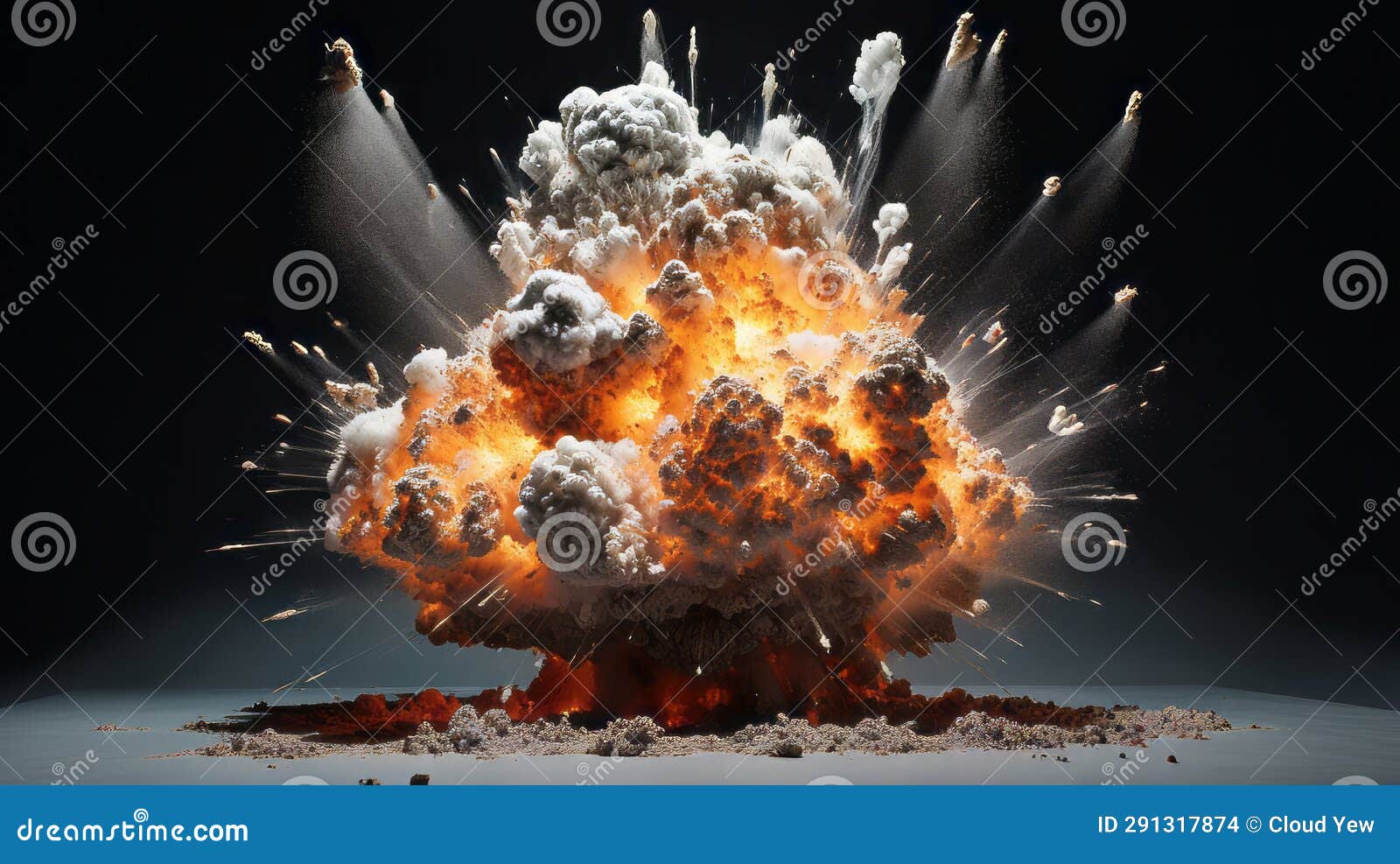 Nuclear Explosion Simulation Stock Illustration - Illustration of ...