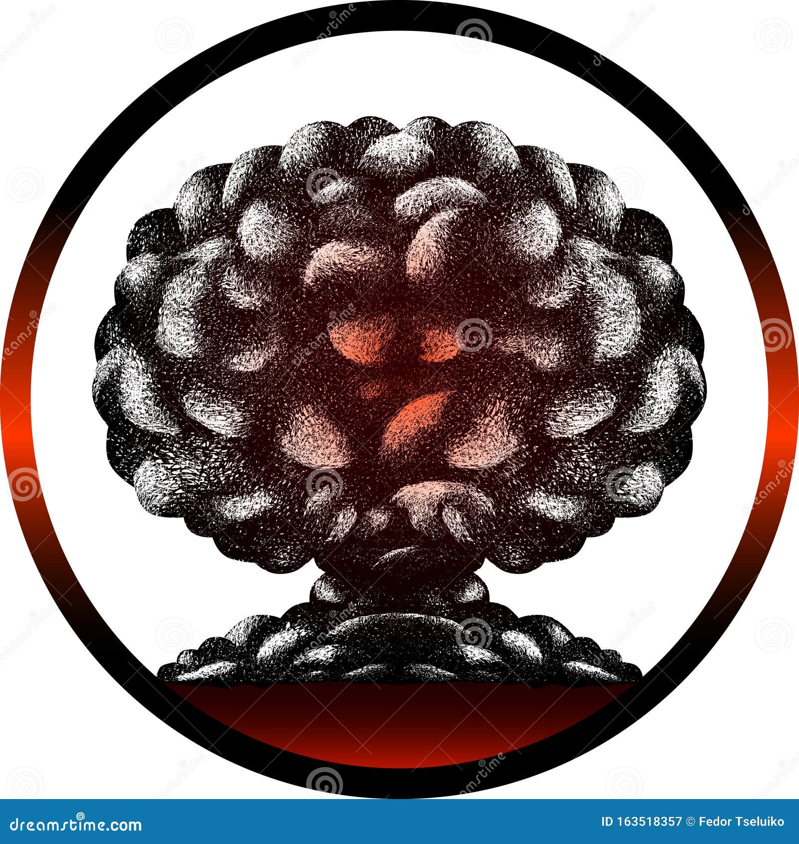 Nuclear explosion symbol. stock illustration. Illustration of artwork ...