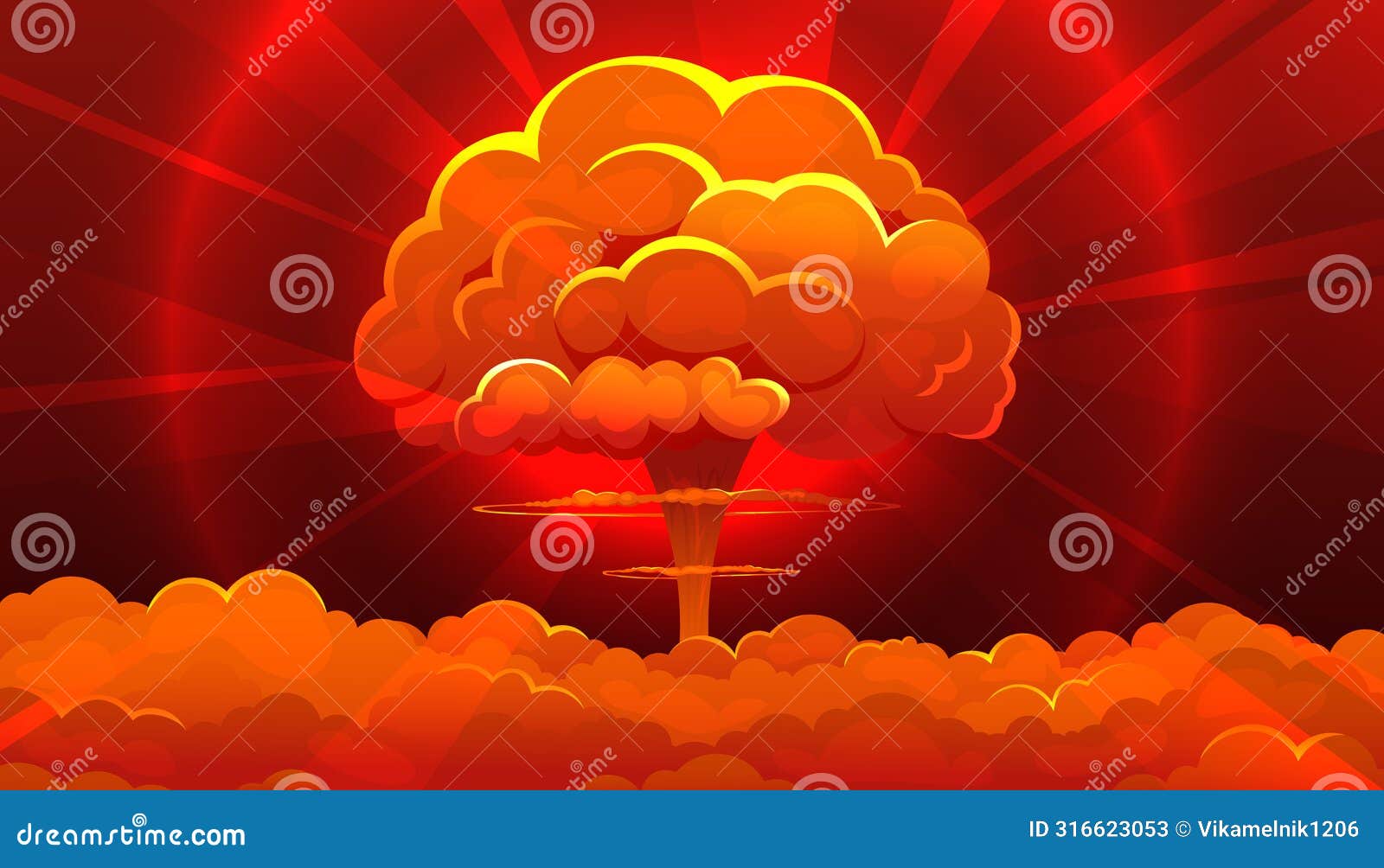 Nuclear explosion. Symbol stock vector. Illustration of radioactive ...