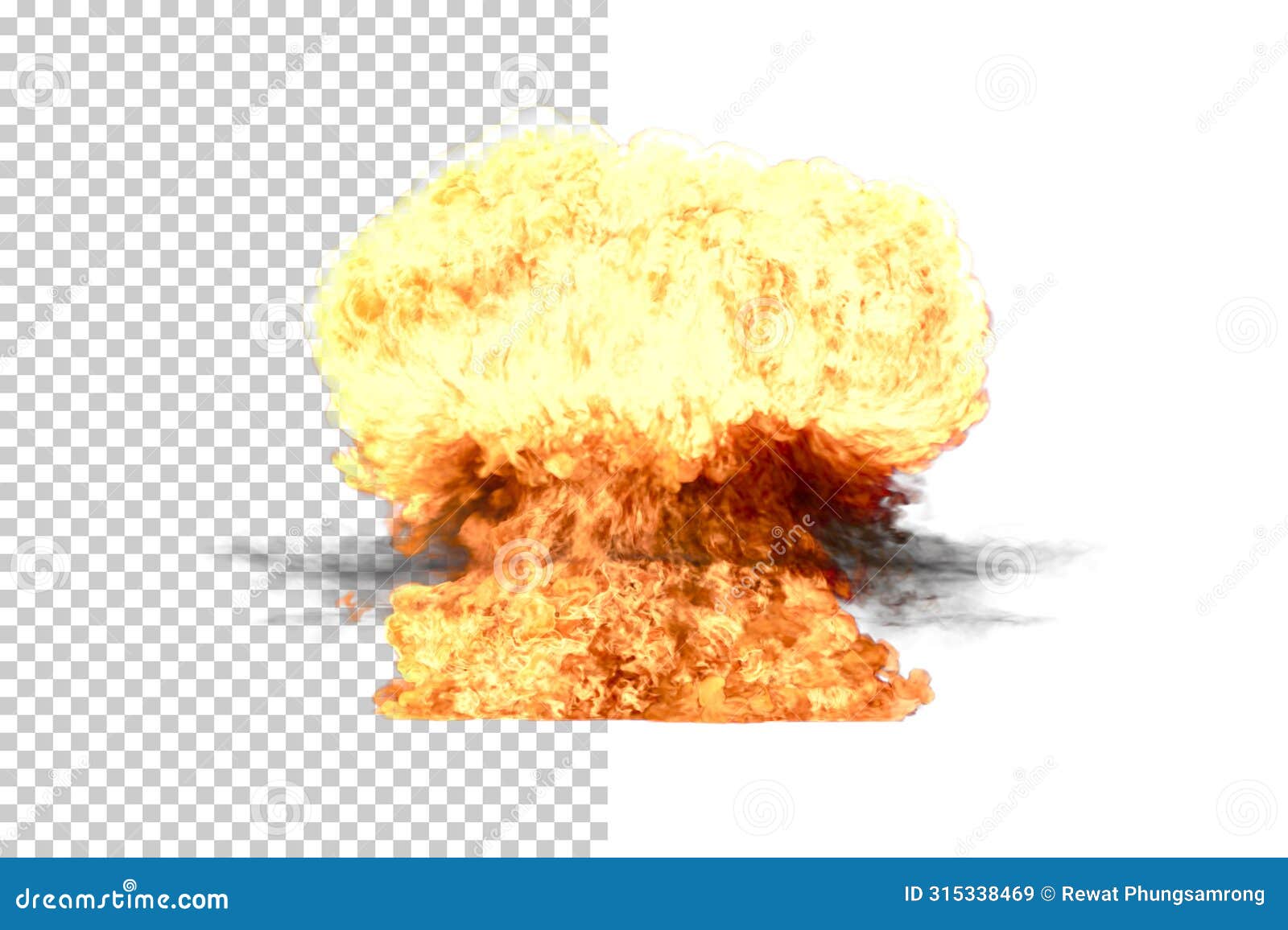 Nuclear Explosion on Transparency Background Stock Image - Image of ...