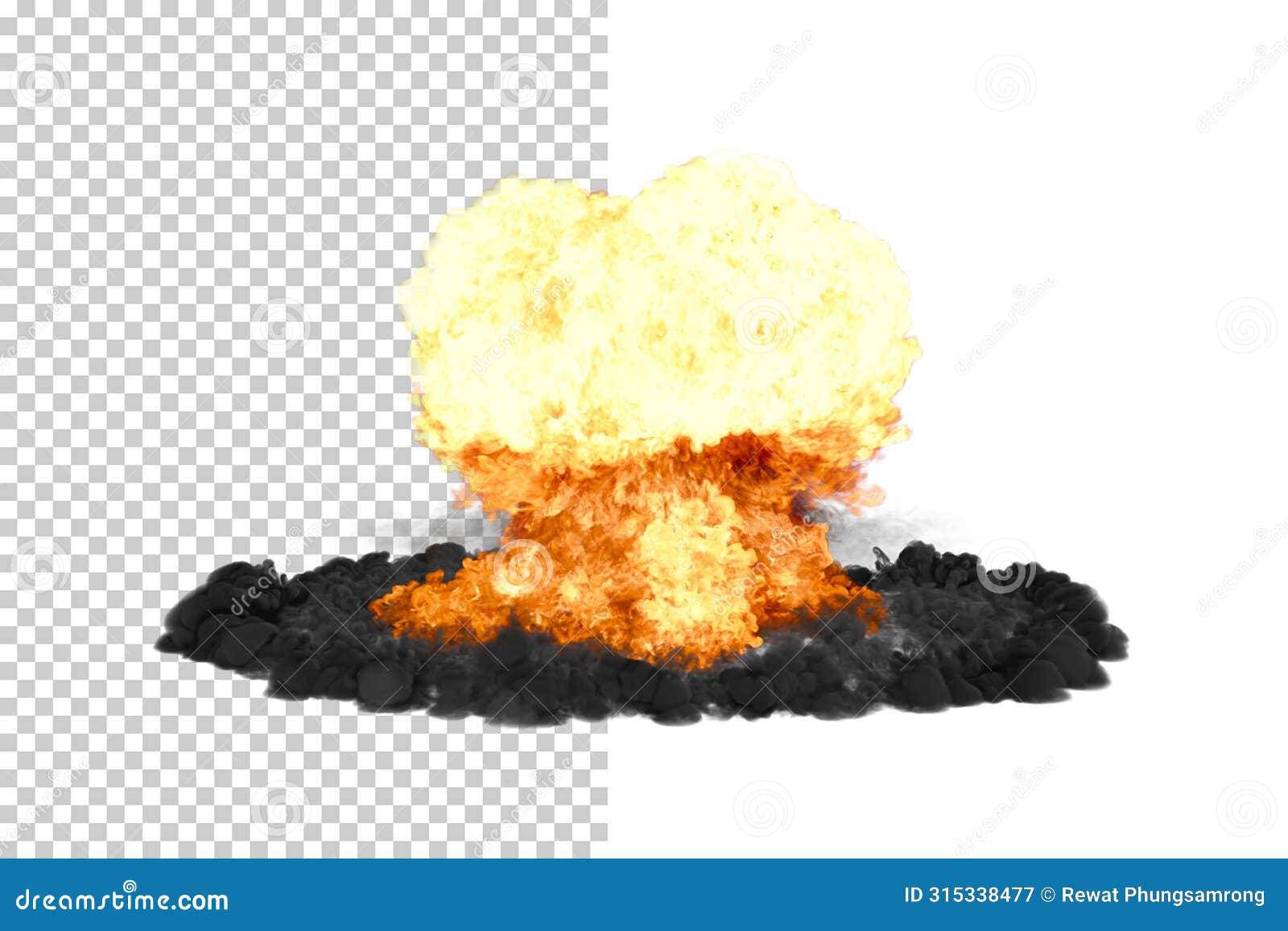 Nuclear Explosion on Transparency Background Stock Image - Image of ...