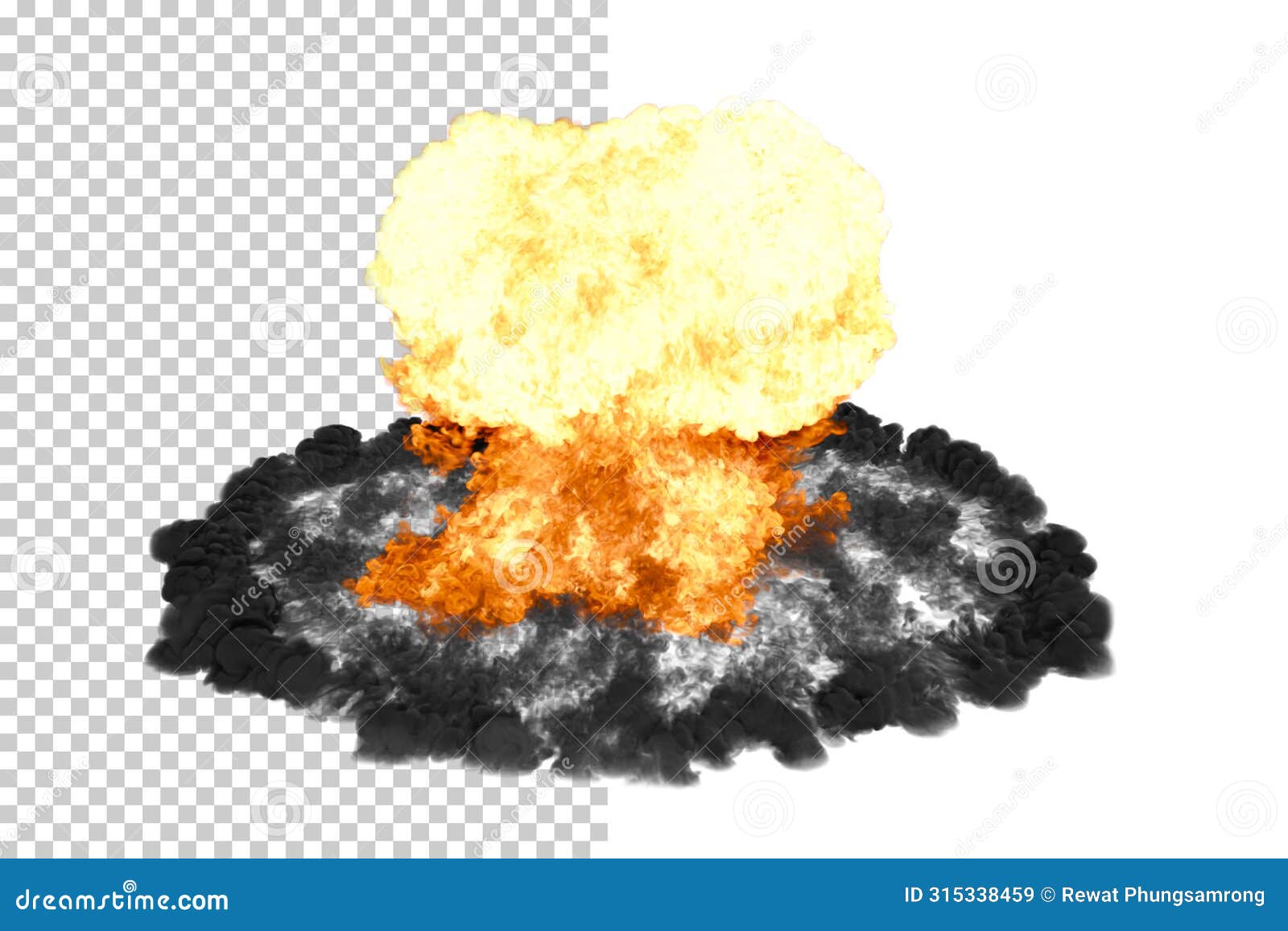 Nuclear Explosion on Transparency Background Stock Image - Image of ...
