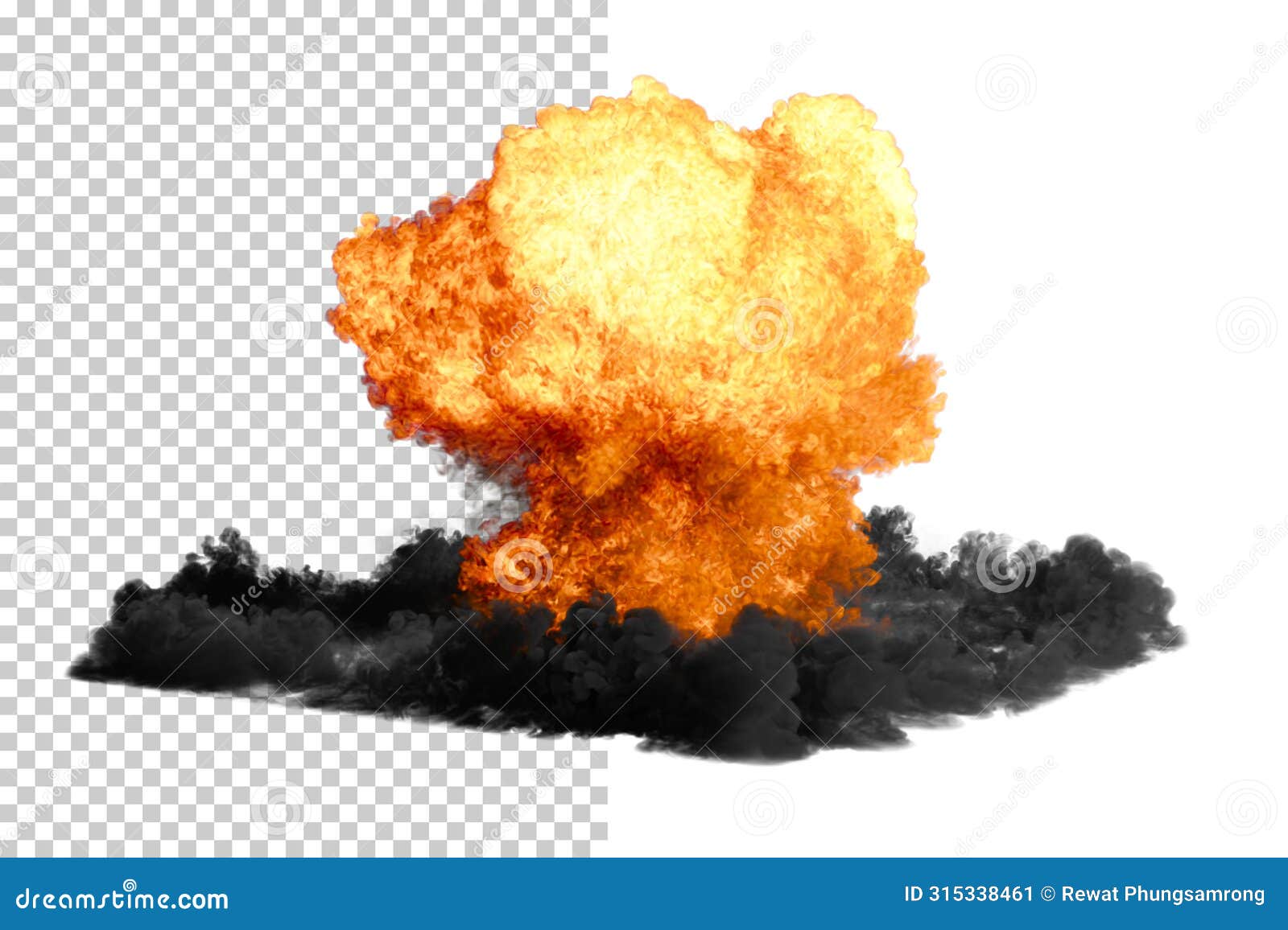 Nuclear Explosion on Transparency Background Stock Image - Image of ...