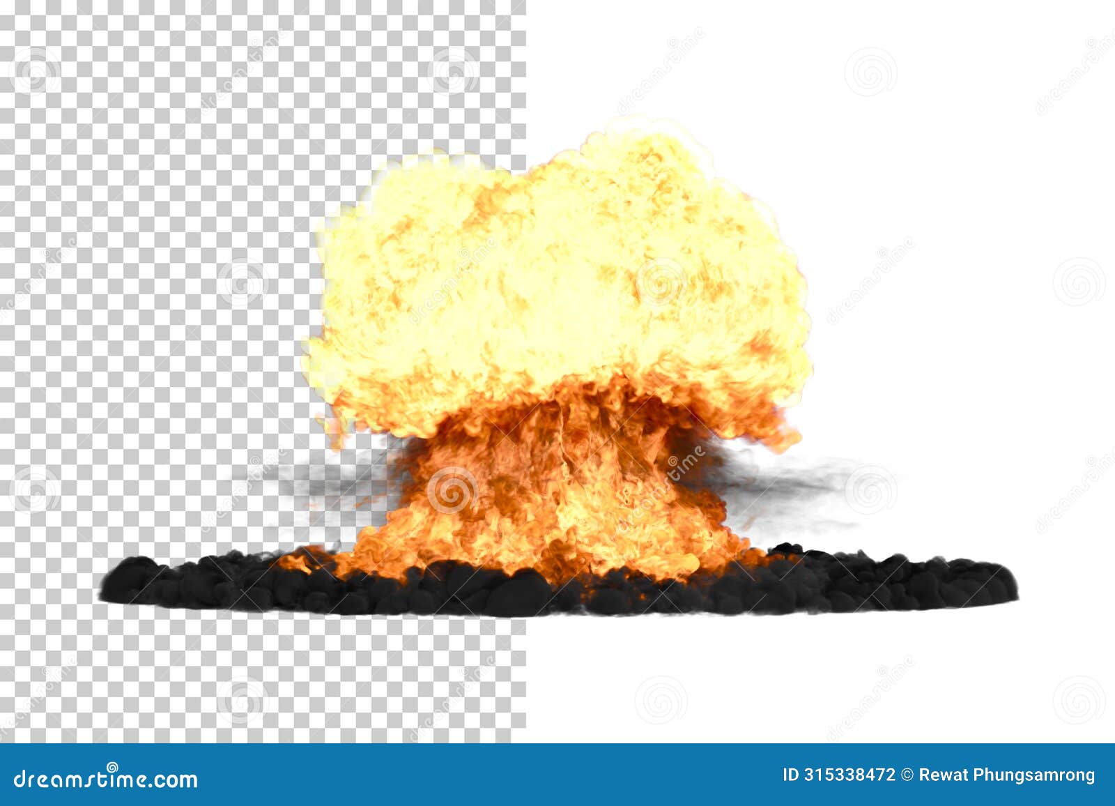 Nuclear Explosion on Transparency Background Stock Photo - Image of ...