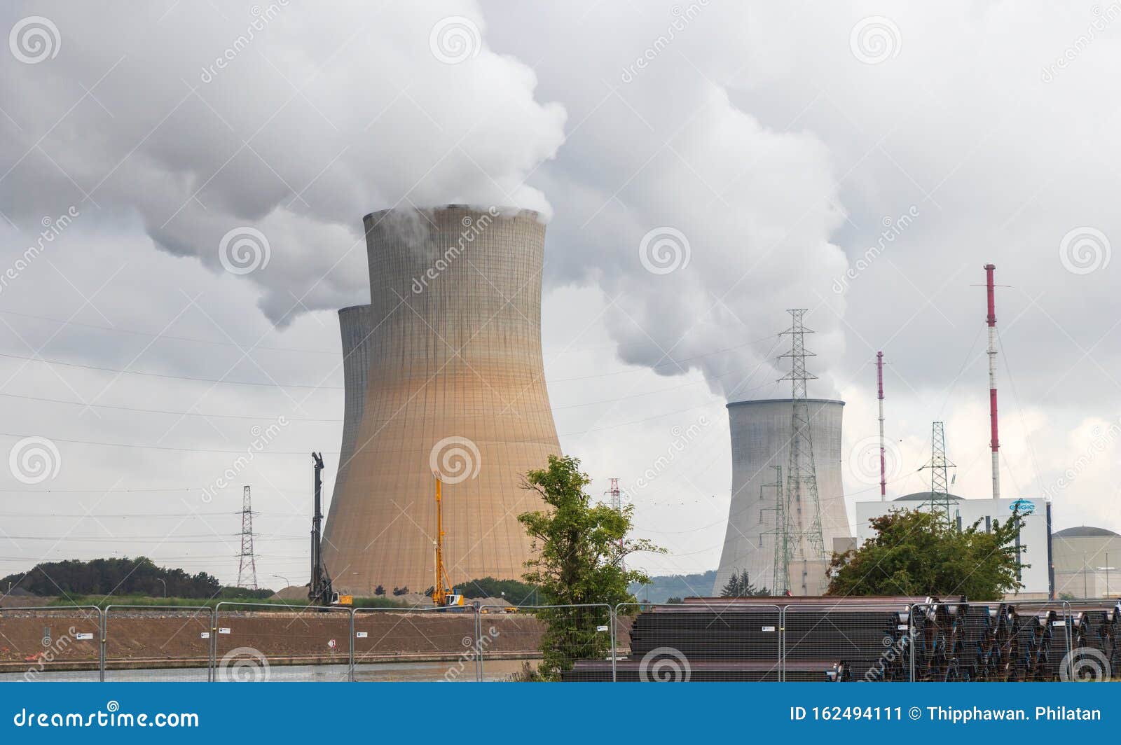 Nuclear Factory in Belgium for Electricity Stock Image - Image of fuel ...