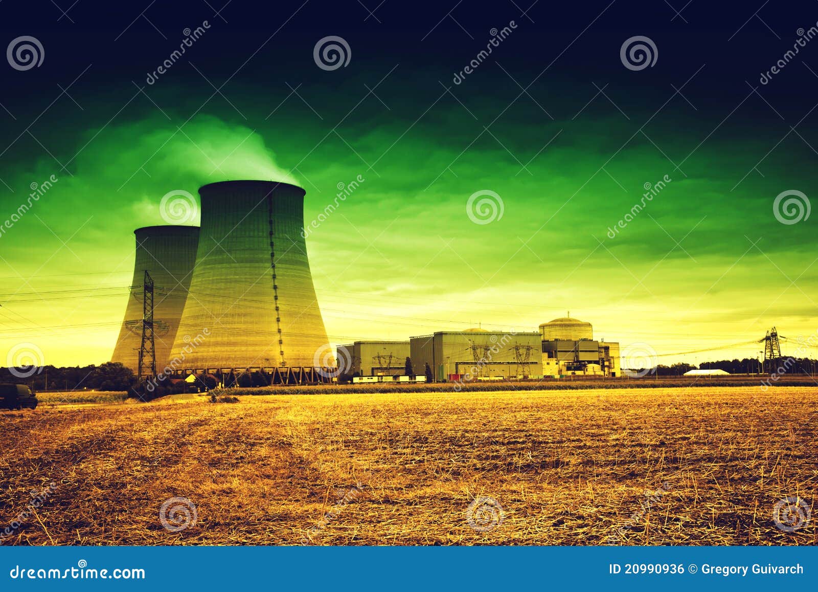 Nuclear Factory stock photo. Image of france, river, bridge - 20990936
