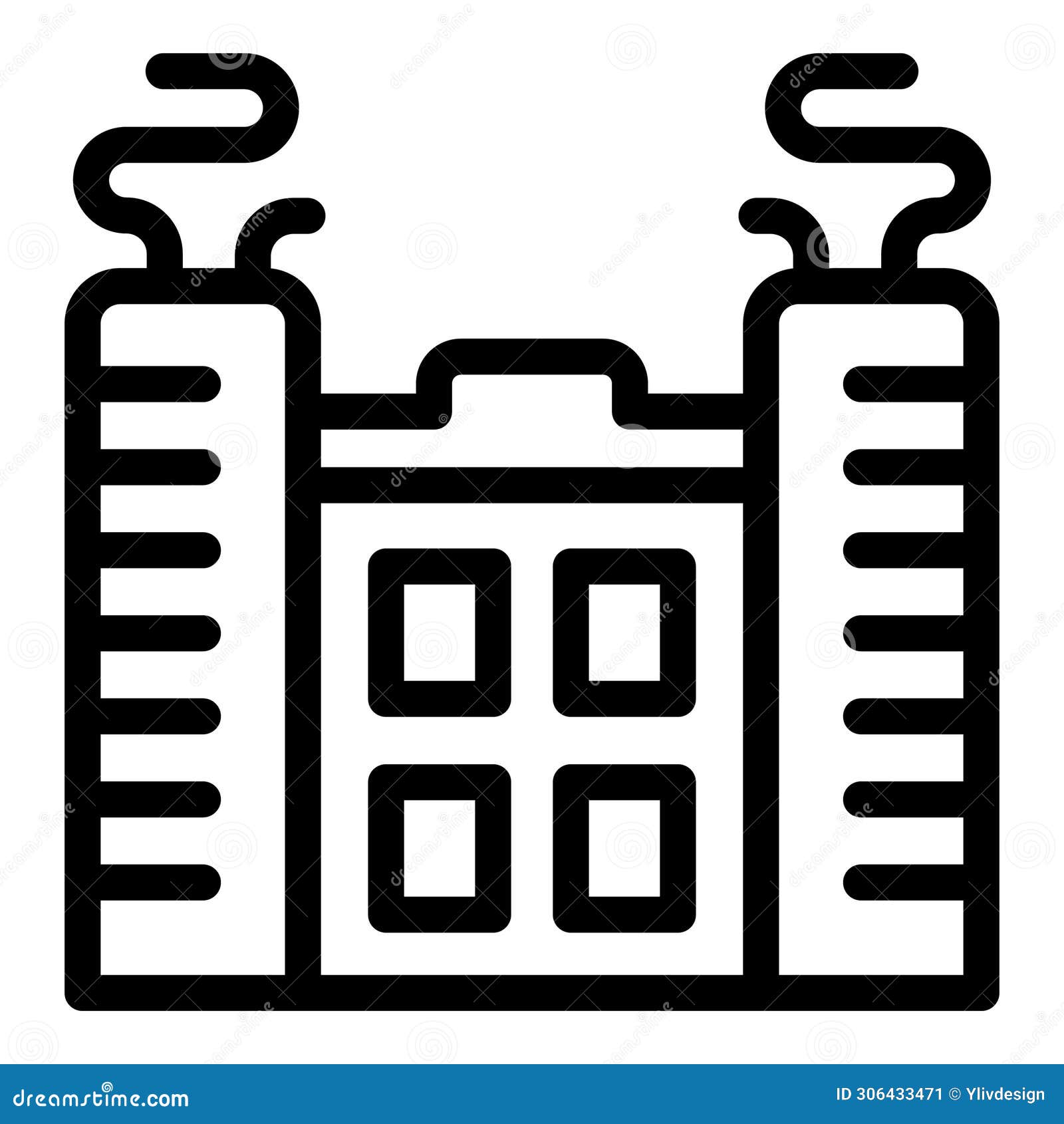 Nuclear Factory Wind Icon Outline Vector. Reactor Industry Stock ...
