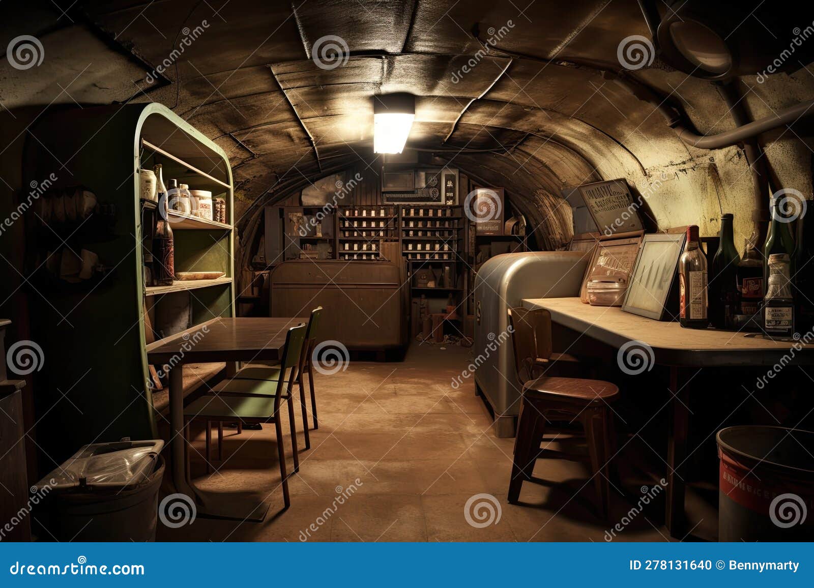 Nuclear Fallout Shelter Underground Stock Illustration - Illustration ...