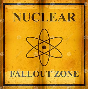 Nuclear fallout zone sign stock illustration. Illustration of rust ...