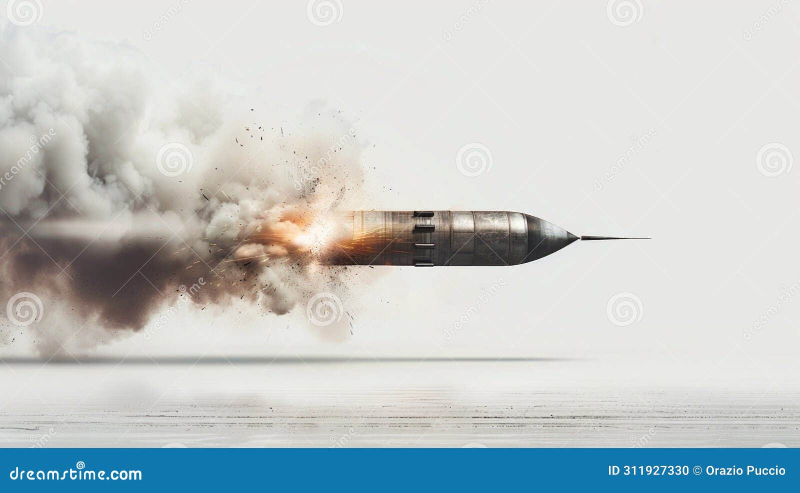 Nuclear Force: Illustration of an Atomic Bomb in Portrait Style on a ...