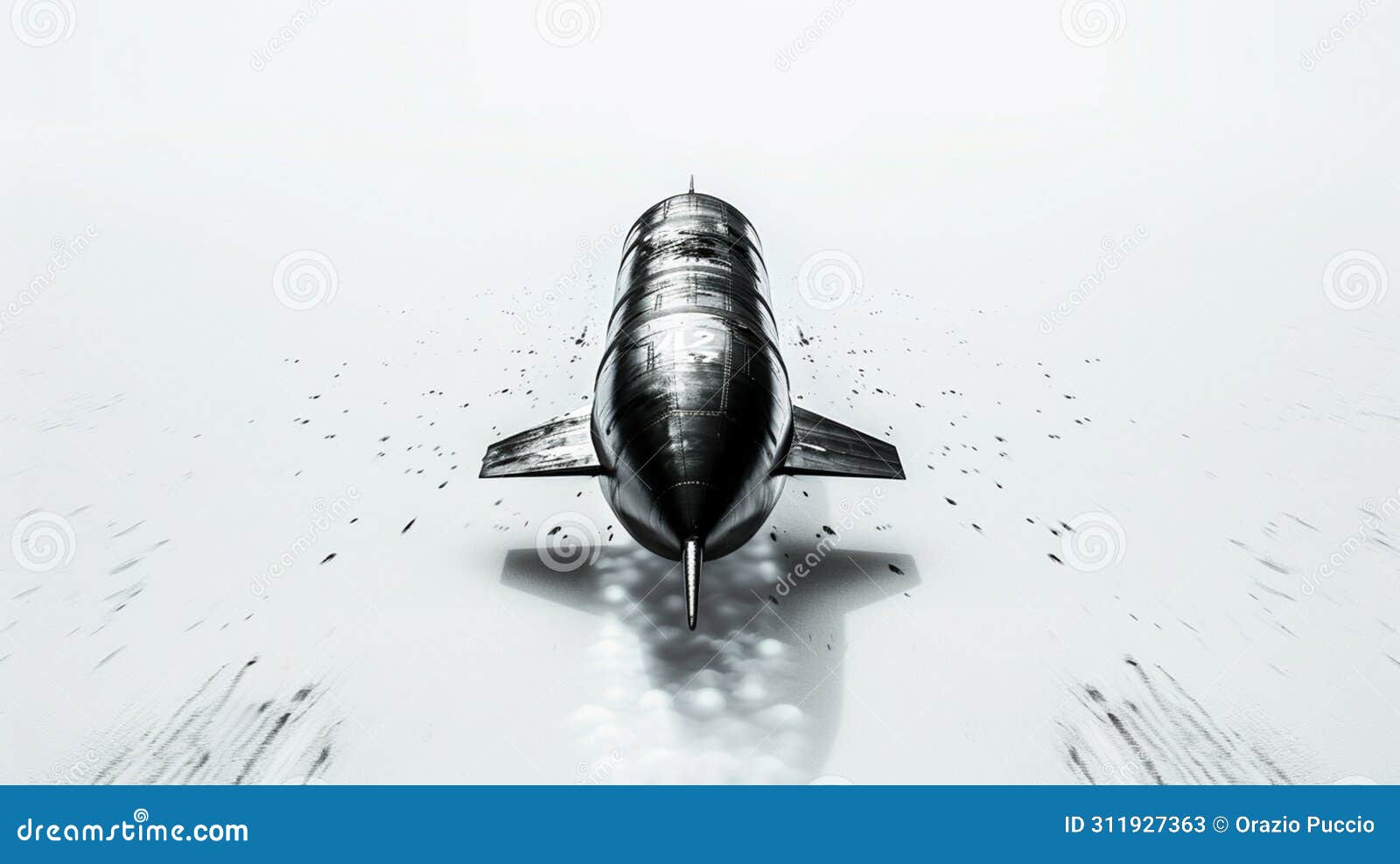 Nuclear Force: Illustration of an Atomic Bomb in Portrait Style on a ...