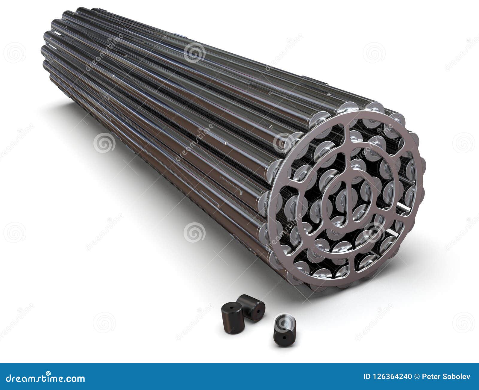 Nuclear fuel bundle stock illustration. Illustration of power - 126364240