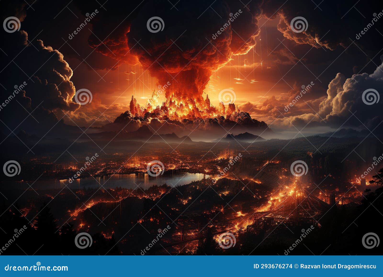 Nuclear Holocaust Scenario, Showcasing the Grim Aftermath of a World ...