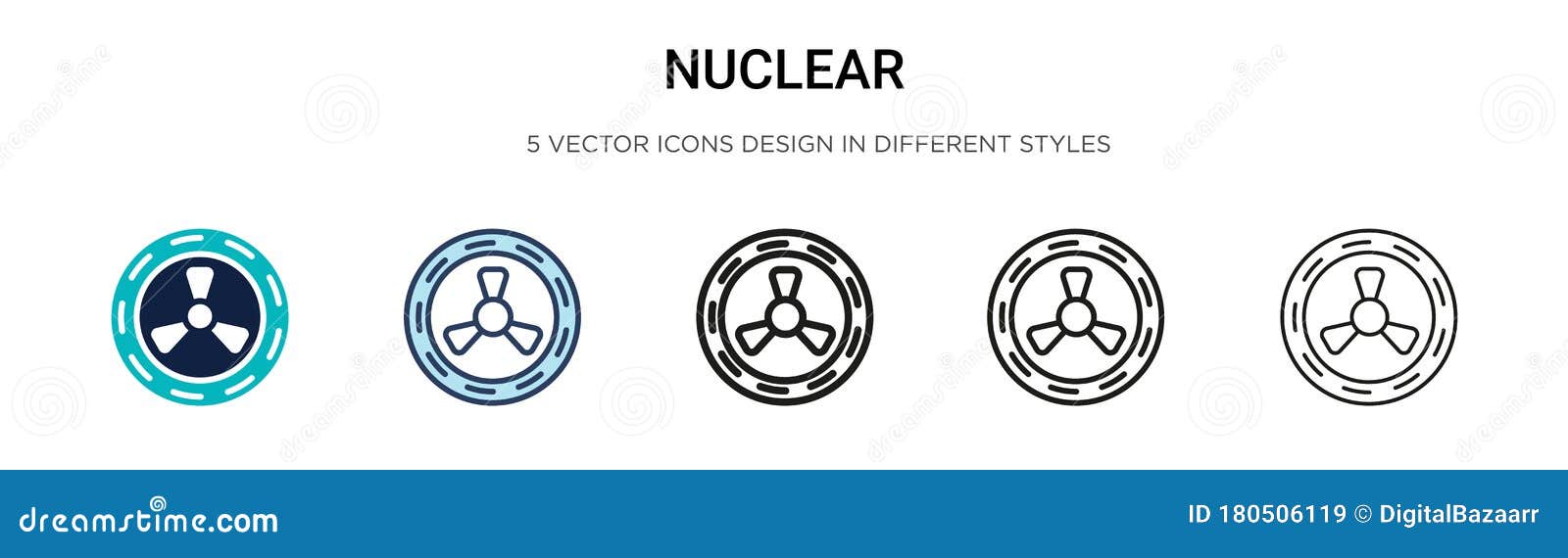 Nuclear Icon in Filled, Thin Line, Outline and Stroke Style. Vector ...