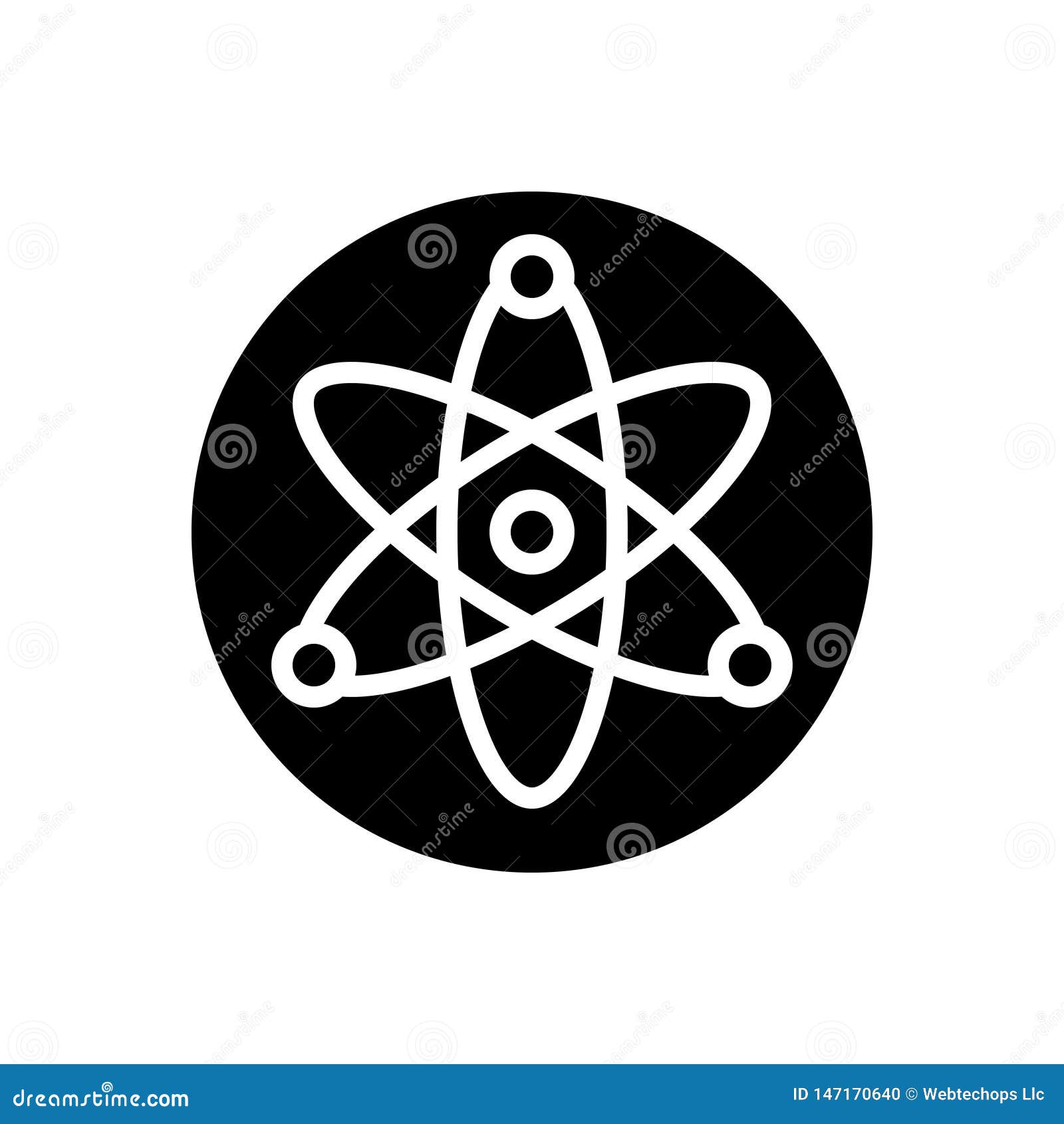 Black Solid Icon for Nuclear, Energy and Science Stock Vector ...