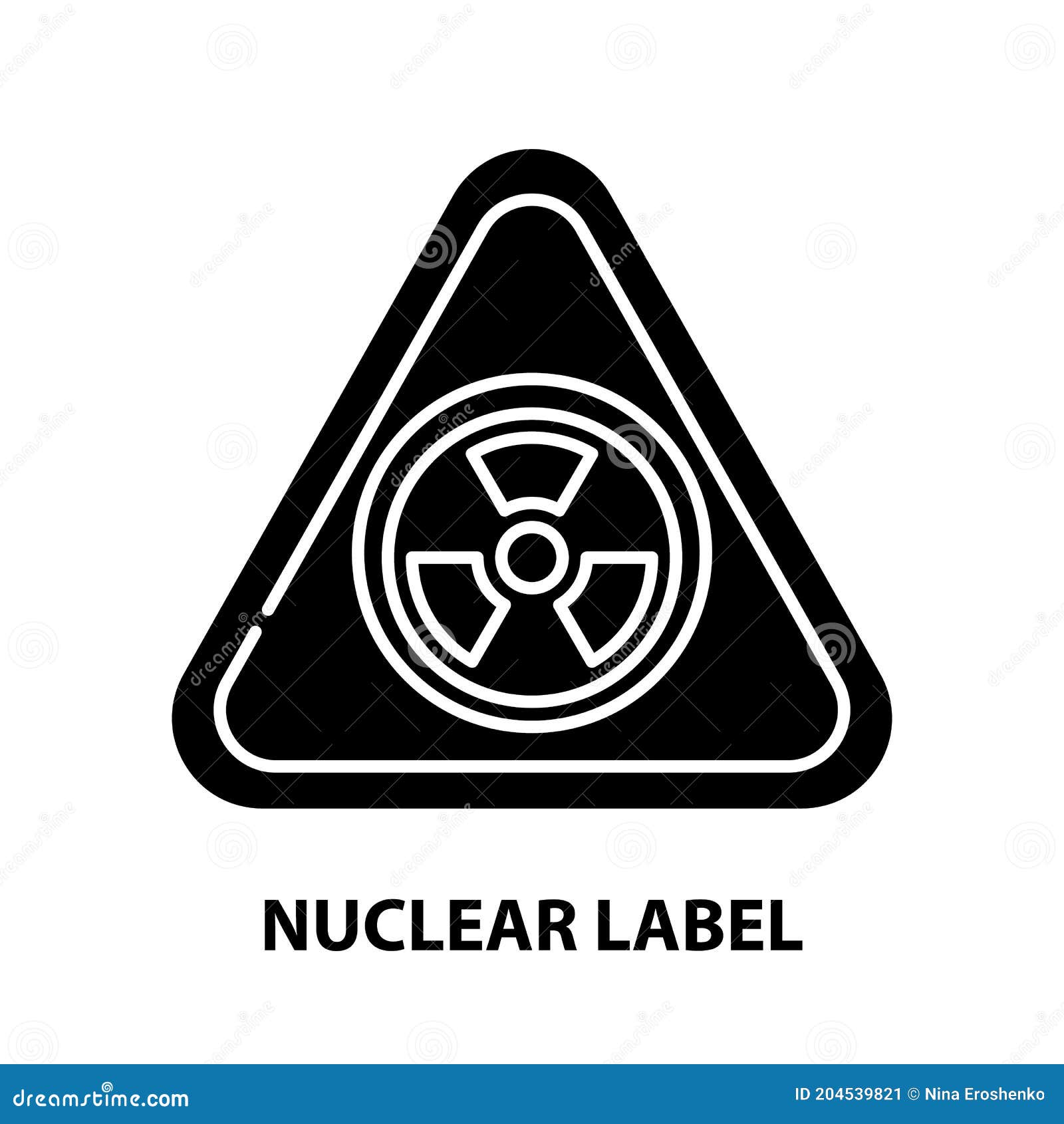 Nuclear Label Icon, Black Vector Sign with Editable Strokes, Concept ...