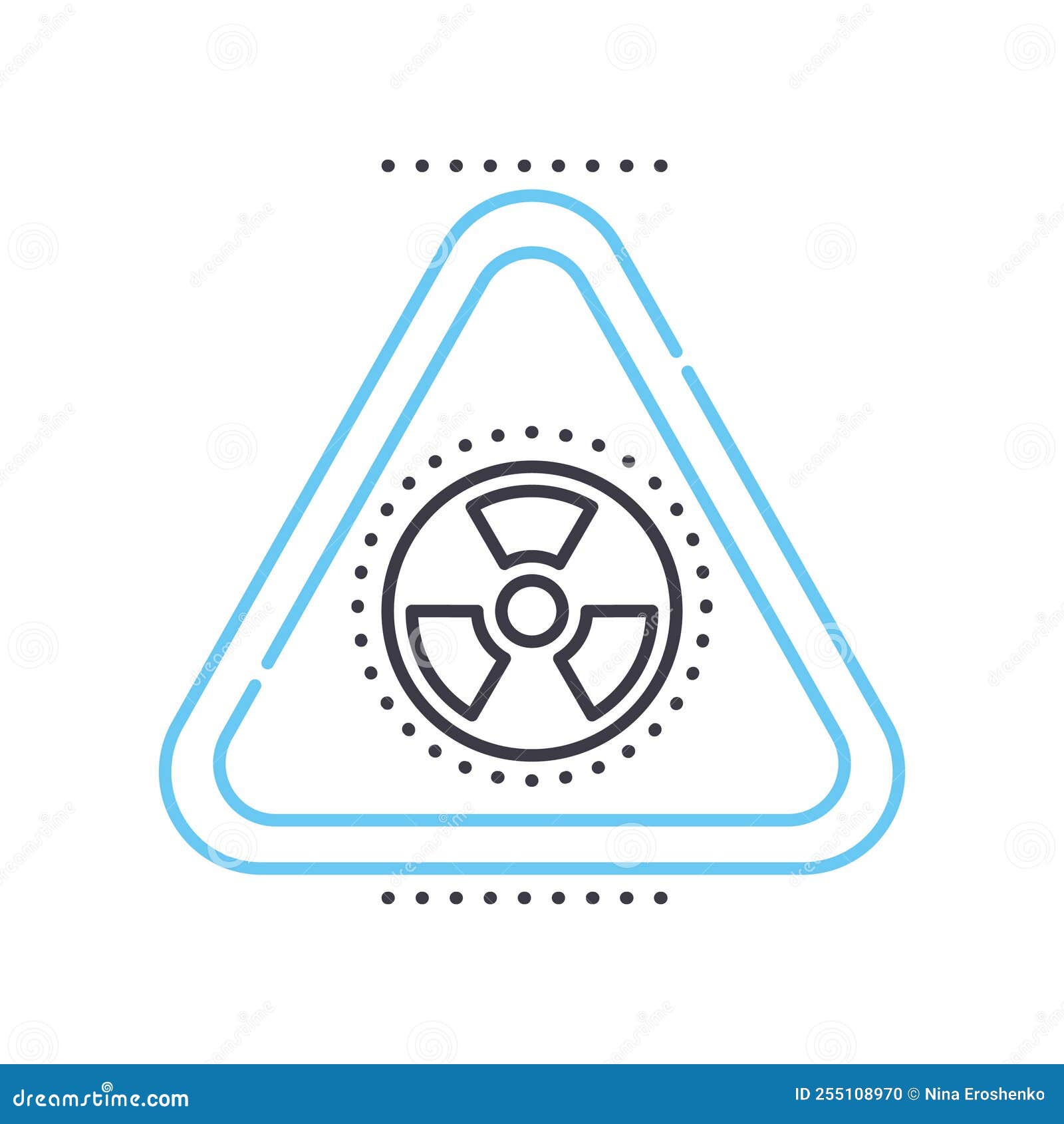 Nuclear Label Line Icon, Outline Symbol, Vector Illustration, Concept ...
