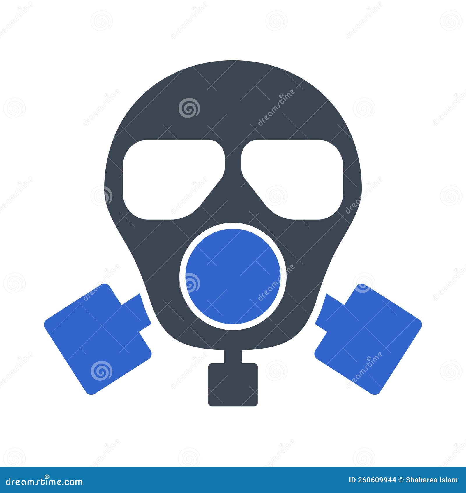 Nuclear mask icon stock vector. Illustration of mask - 260609944