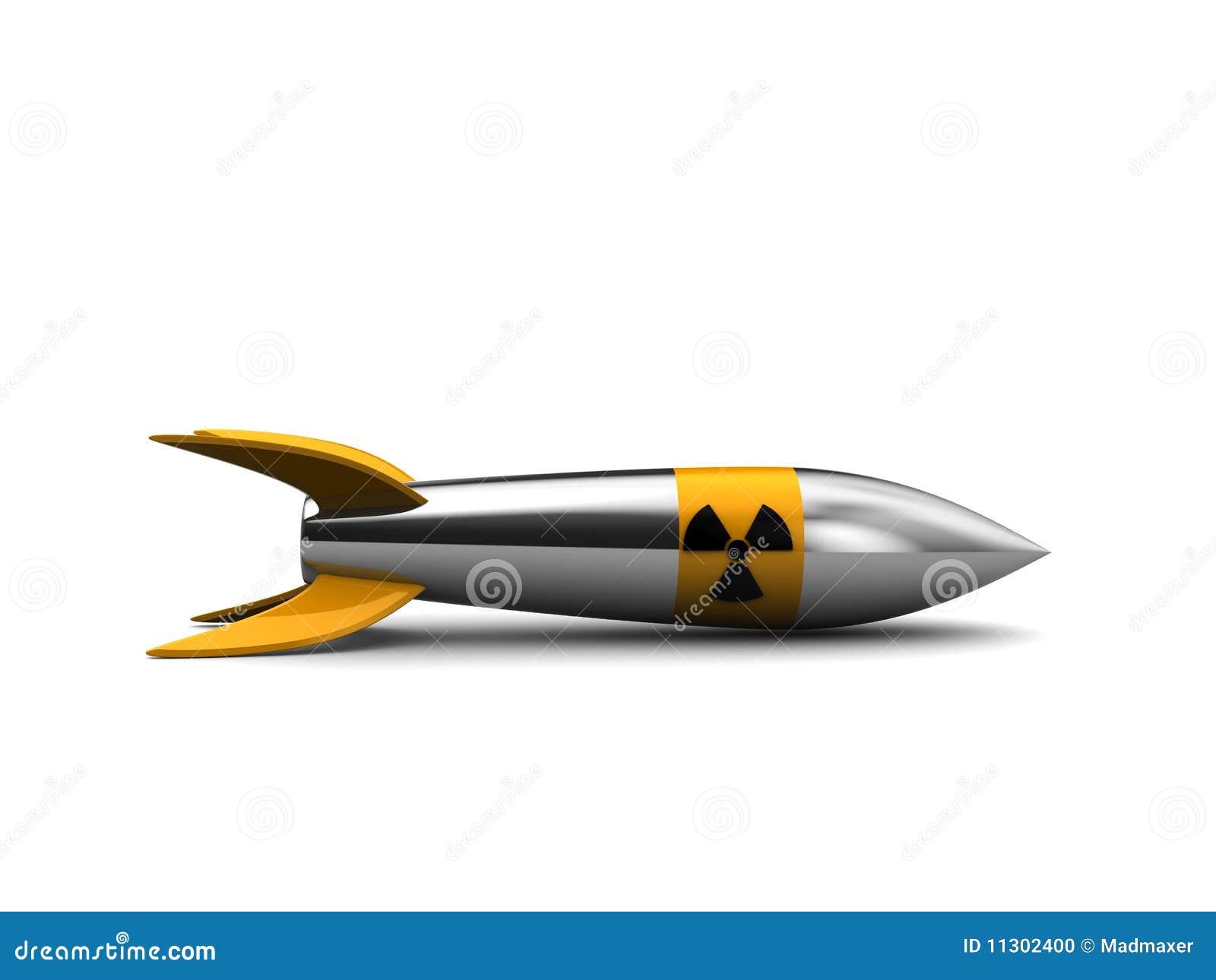 Nuclear Missile Doodle. Vector Drawing Blue Line Royalty-Free Stock ...