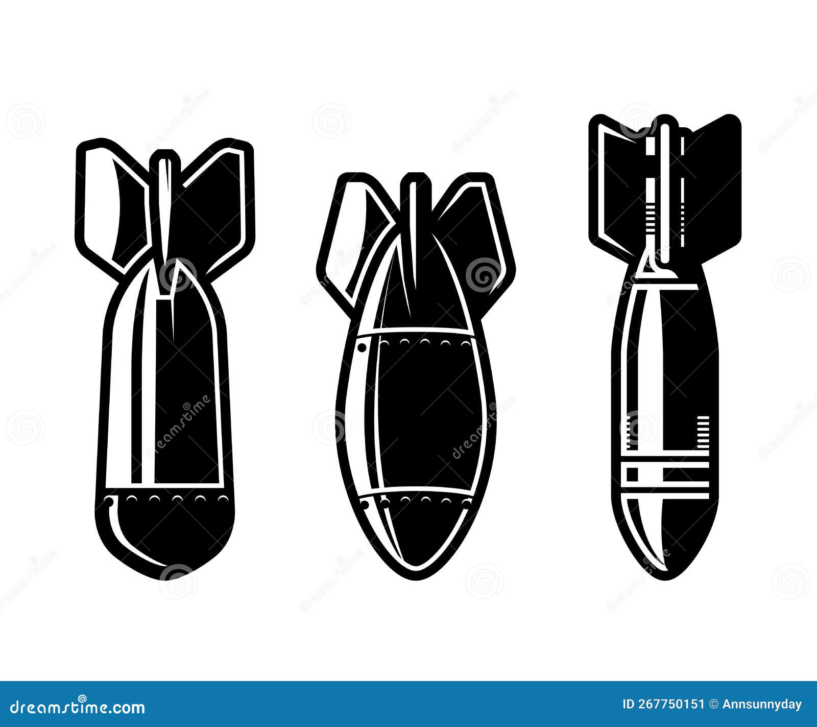 Nuclear Missile or Atomic Bomb, Rocket in Cartoon Style, Bombshell ...