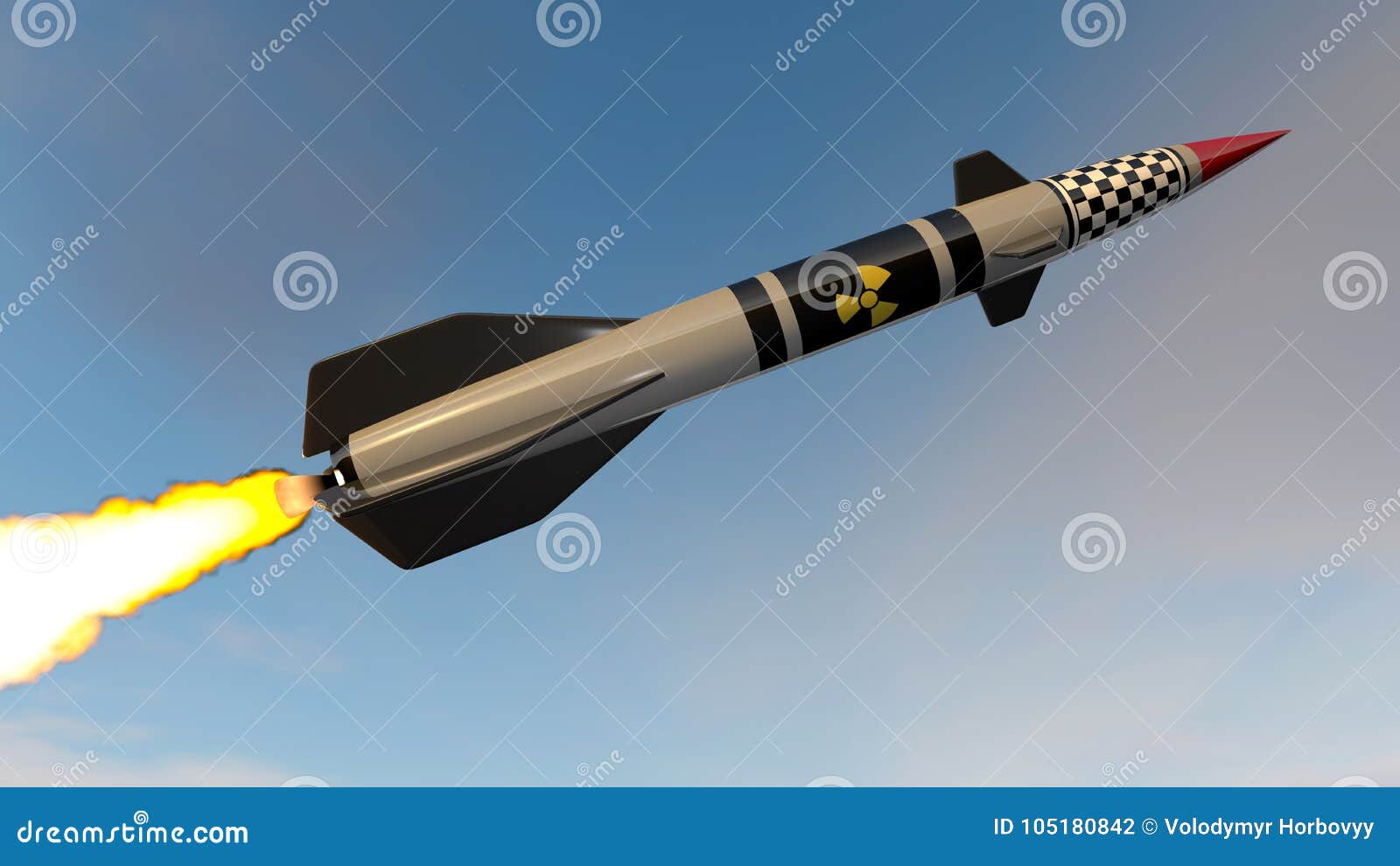 Nuclear Missile Doodle. Vector Drawing Blue Line Stock Photography ...