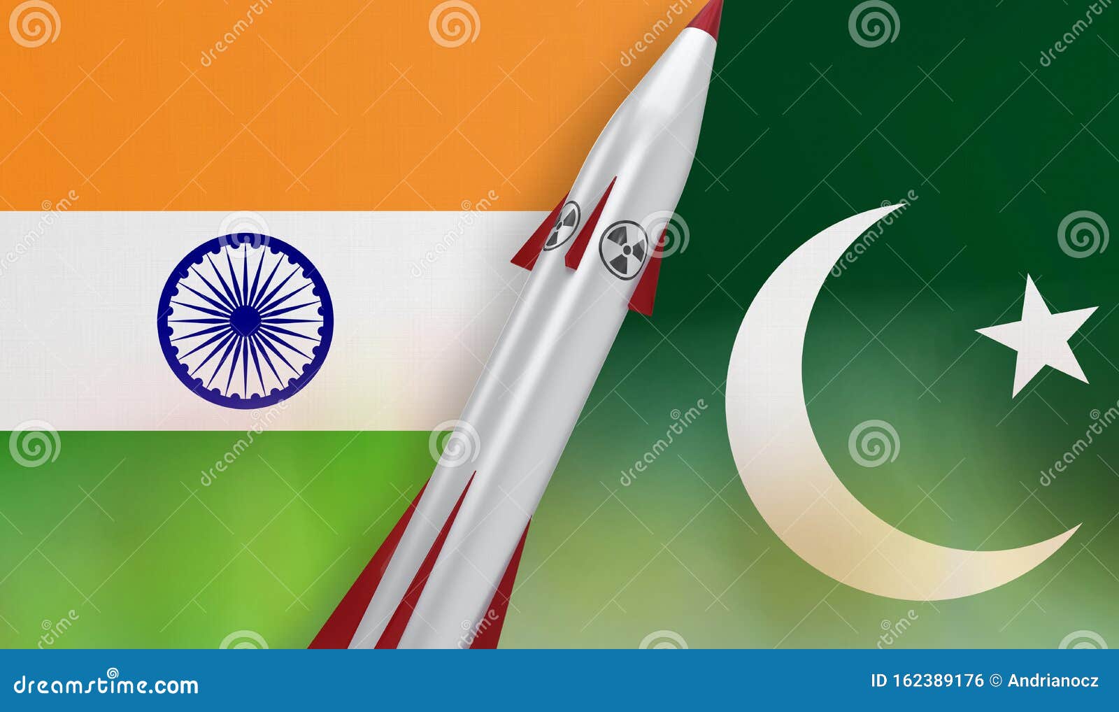 Nuclear Missile of India and Pakistan on Flags Background Stock ... Nuclear Missile of India and Pakistan on Flags Background Stock ...