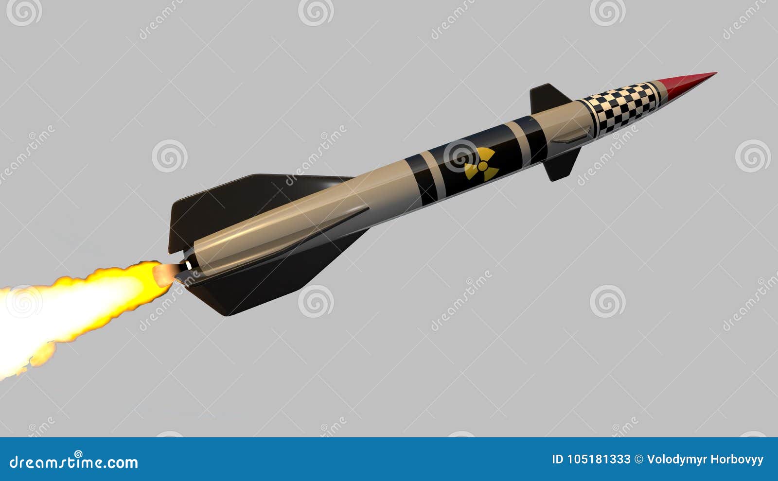 Nuclear Missile Doodle. Vector Drawing Blue Line Royalty-Free Stock ...