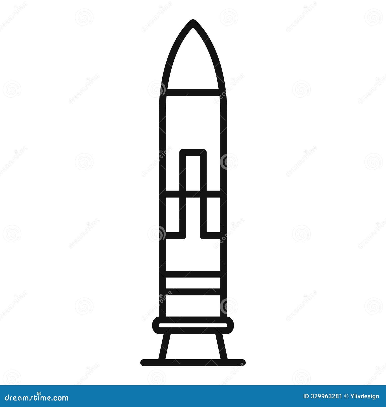 Nuclear Missile Standing on Launchpad Ready for Launch Stock Vector ...