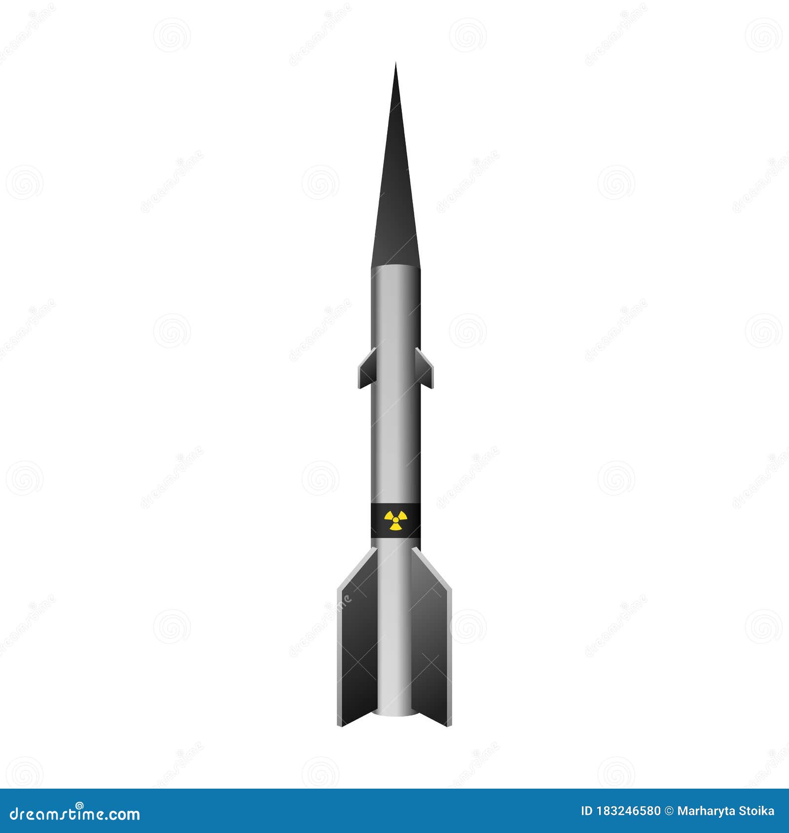 Nuclear Missile Doodle. Vector Drawing Blue Line Stock Photography ...