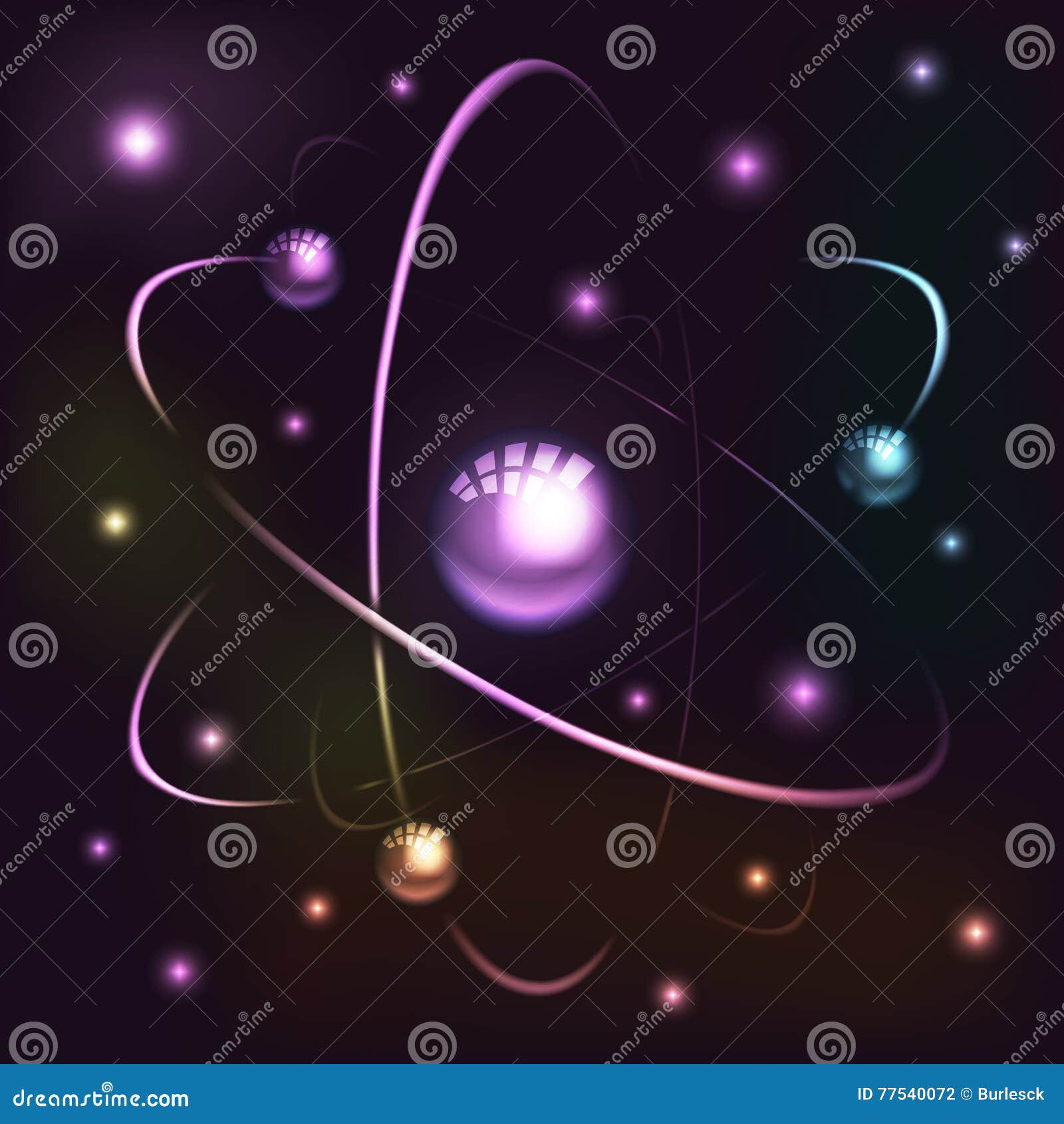 Nuclear Model of Atom with Electrons and Positrons Stock Vector ...