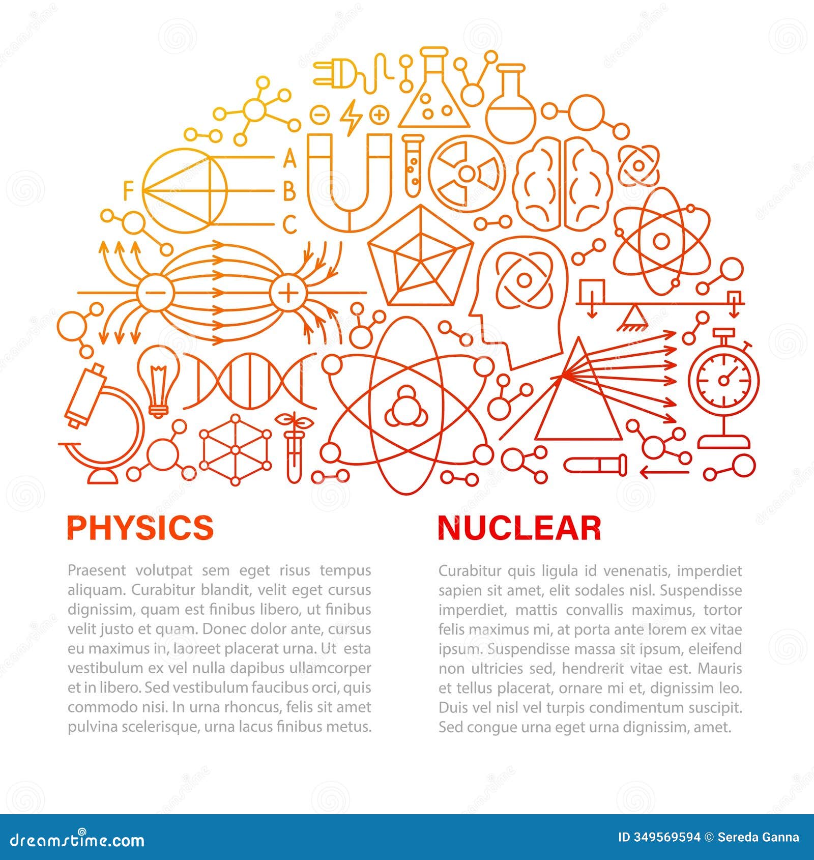 Nuclear Physics Icon Circle Concept Stock Illustration - Illustration ...