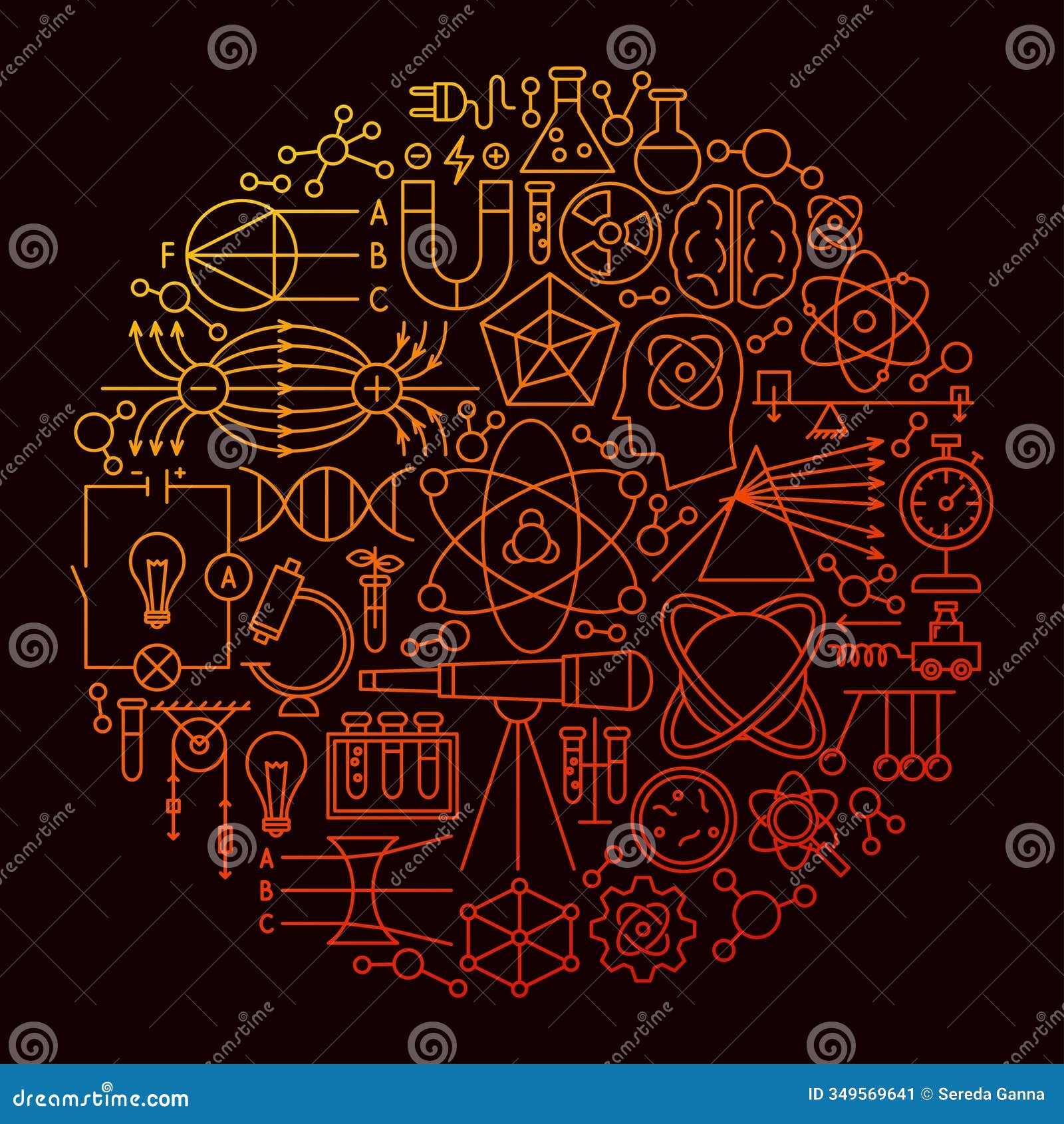 Nuclear Physics Icon Circle Concept Stock Illustration - Illustration ...