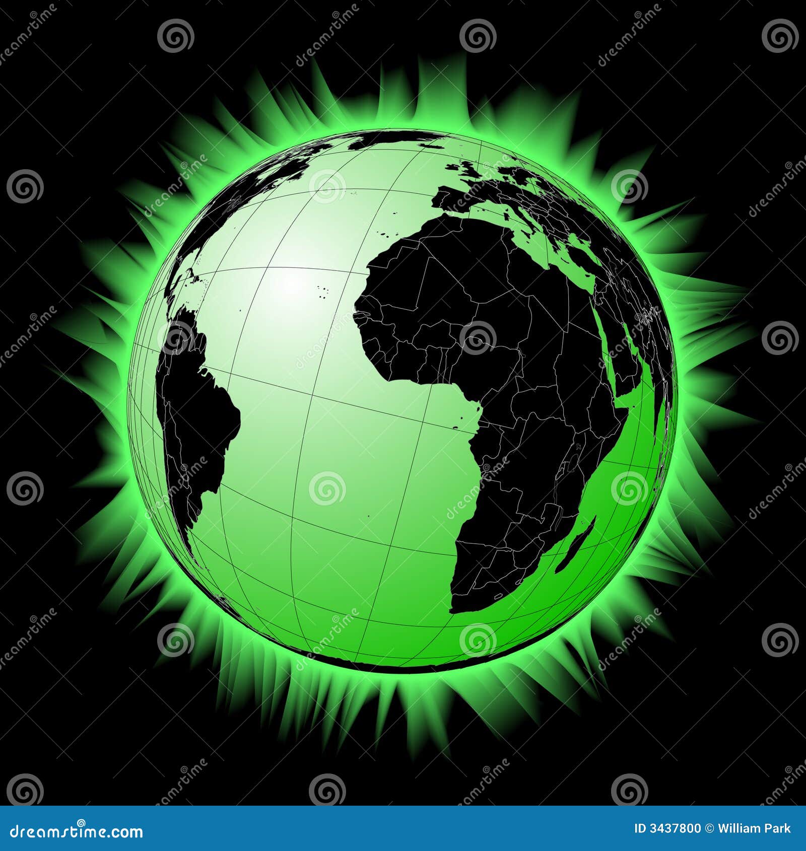 Nuclear Planet stock vector. Illustration of hazard, path - 3437800