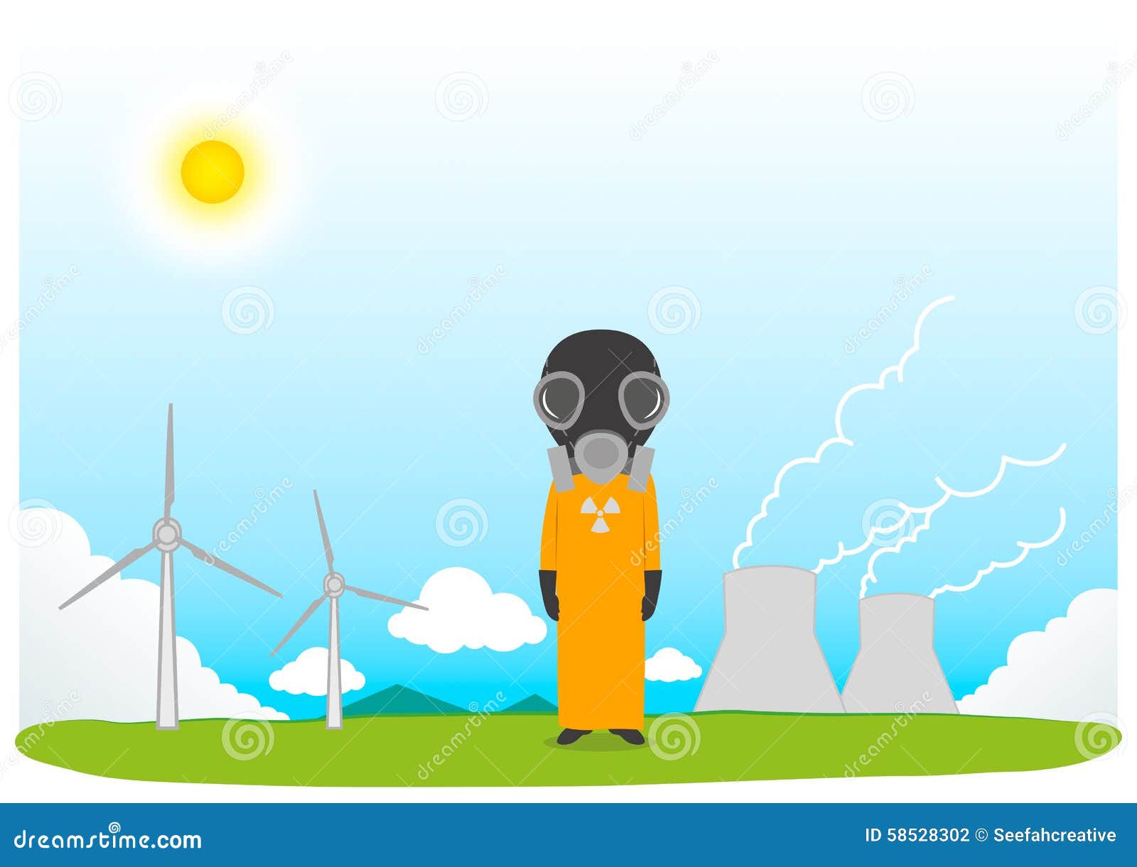 Nuclear Power stock vector. Illustration of nature, nuclear - 58528302