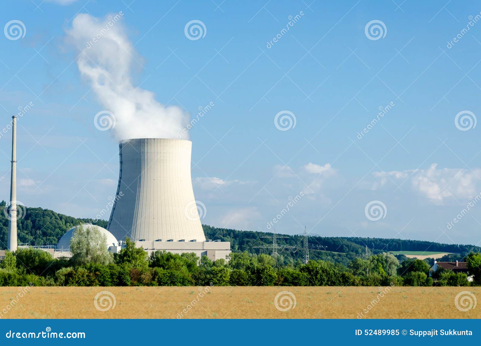 Nuclear power in Germany stock image. Image of steam - 52489985
