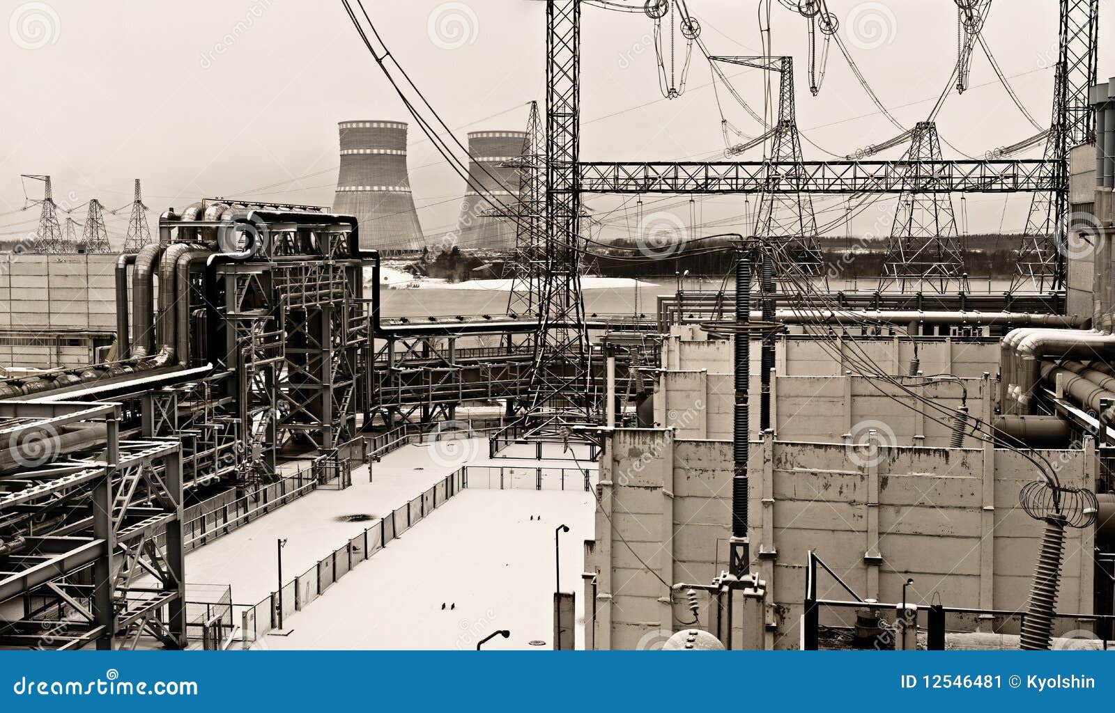 Nuclear power plant stock image. Image of nuclear, plan - 12546481