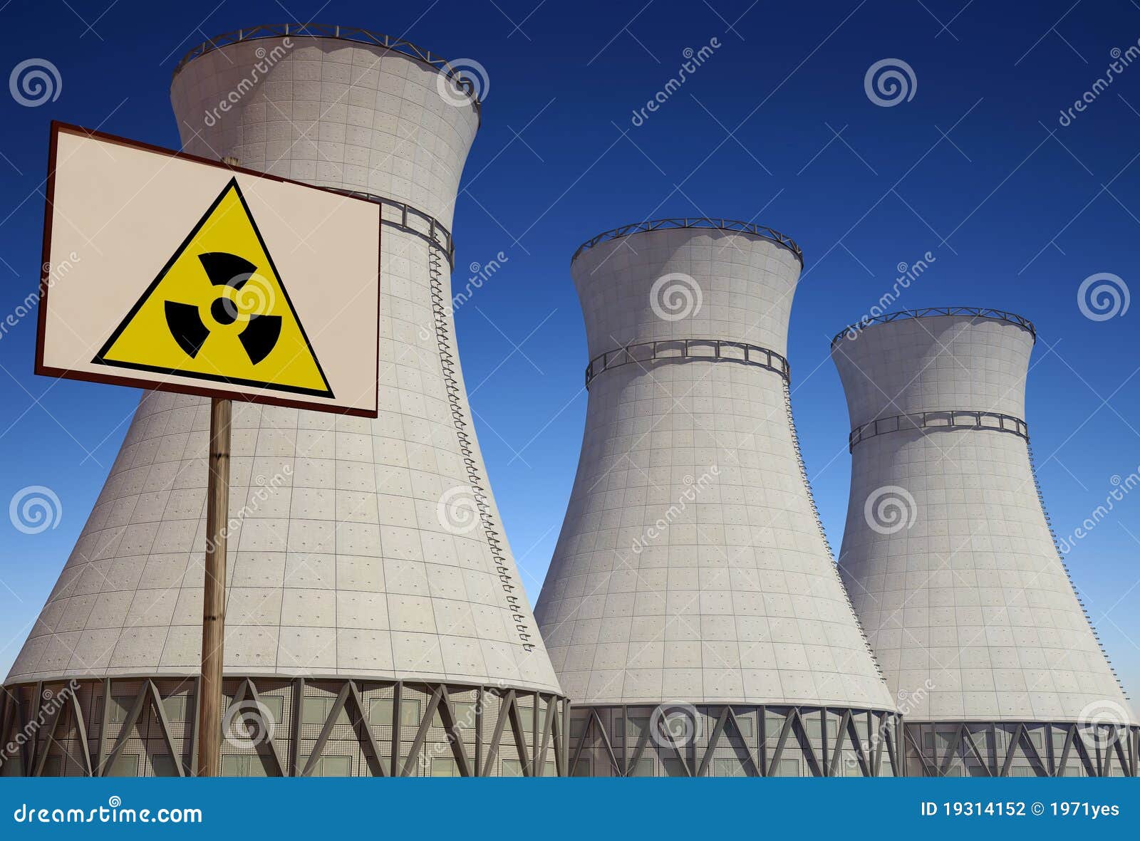 Nuclear Power Plant Containment Buildings Vector Illustration ...