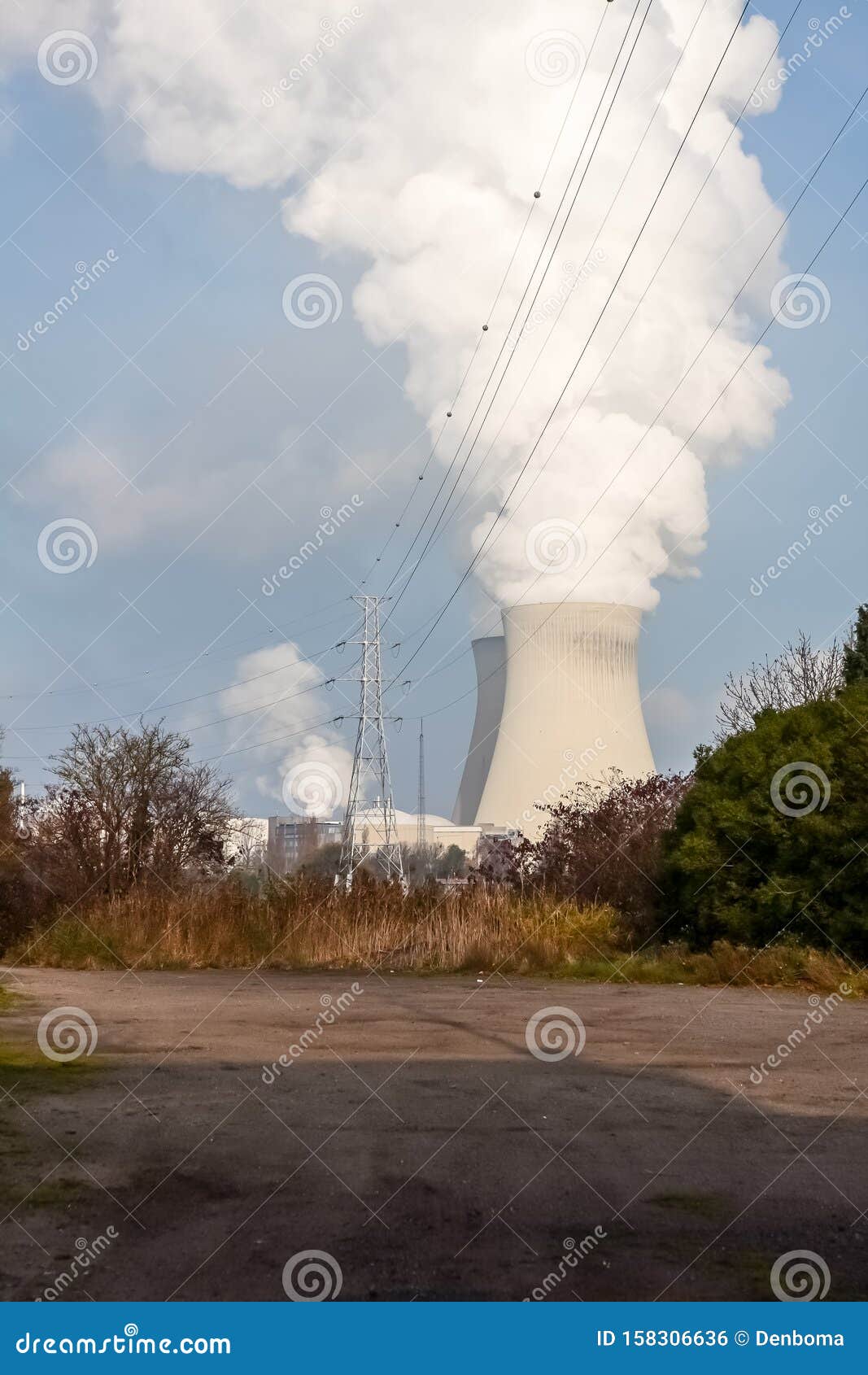 Nuclear power plant stock photo. Image of building, radiation - 158306636