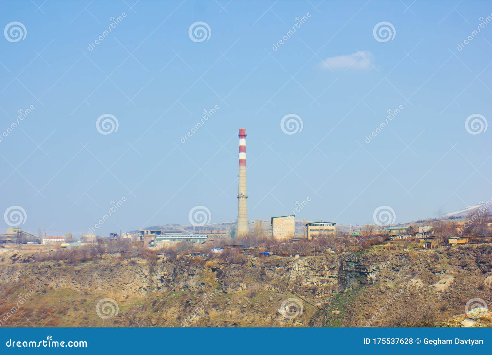 Nuclear Power Plant Chimney Under the Blue Sky Stock Photo - Image of ...