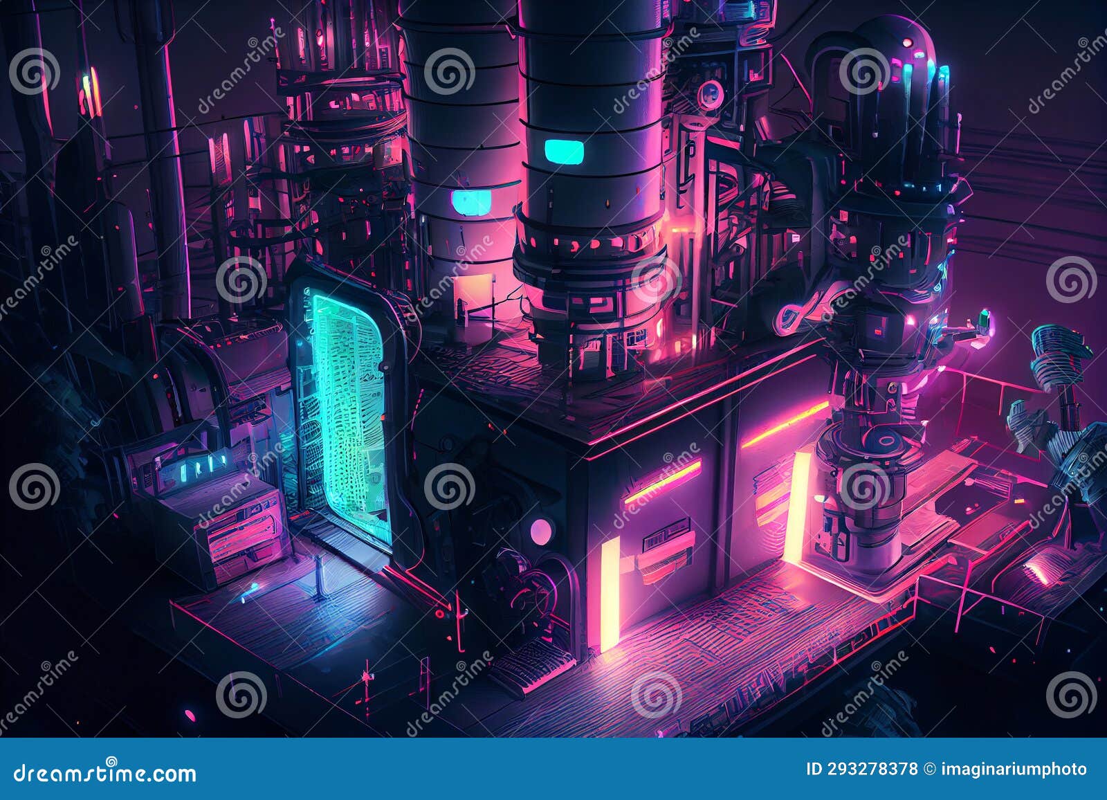 Nuclear Power Plant and Communication Network. Smart Grid Stock Photo ...
