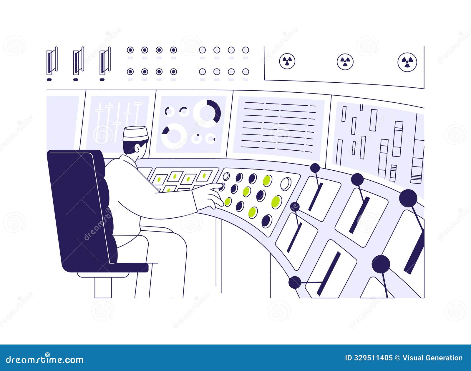 Nuclear Power Plant Control Room Abstract Concept Vector Illustration ...