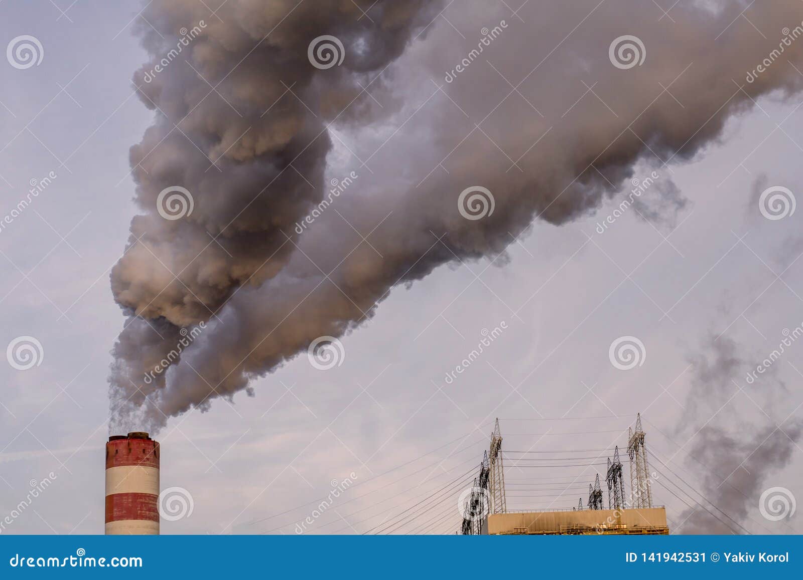 Nuclear Power Plant Discharges Steam into the Atmosphere Stock Image ...