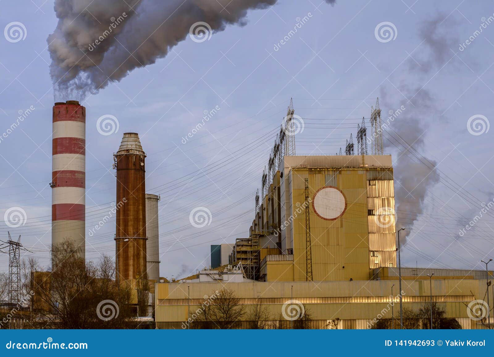 Nuclear Power Plant Discharges Steam into the Atmosphere Stock Image ...