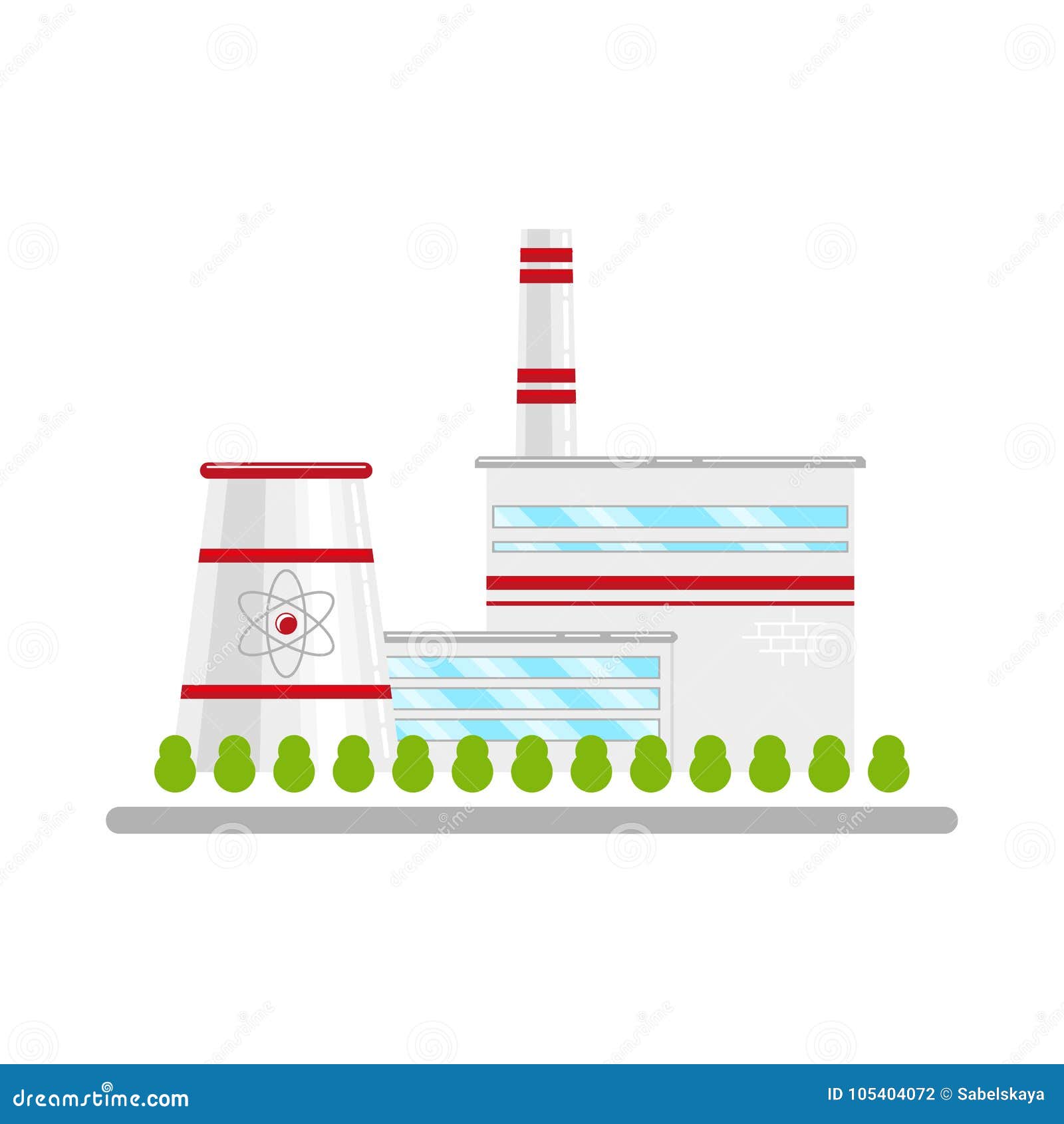 Nuclear Power Plant, Energy Source Stock Vector - Illustration of ...