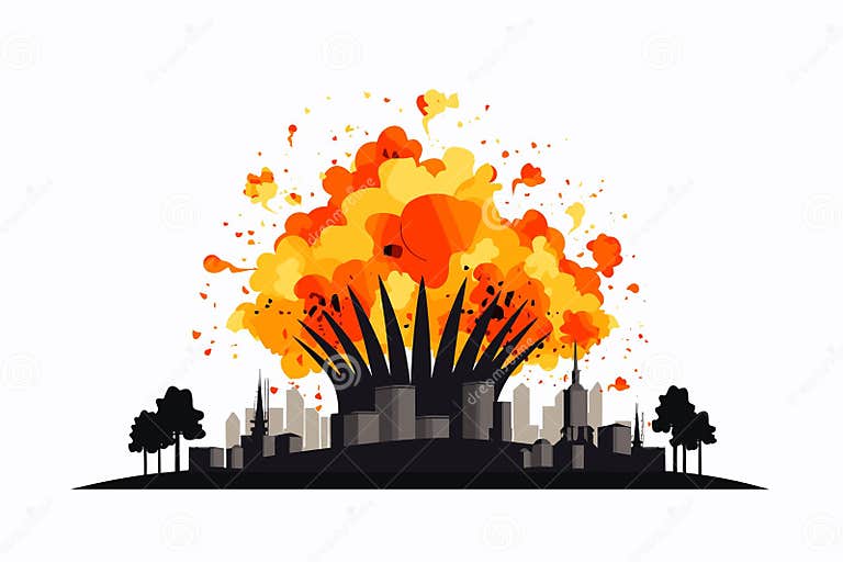 Nuclear Power Plant Explosion Vector Flat Isolated Illustration Stock ...