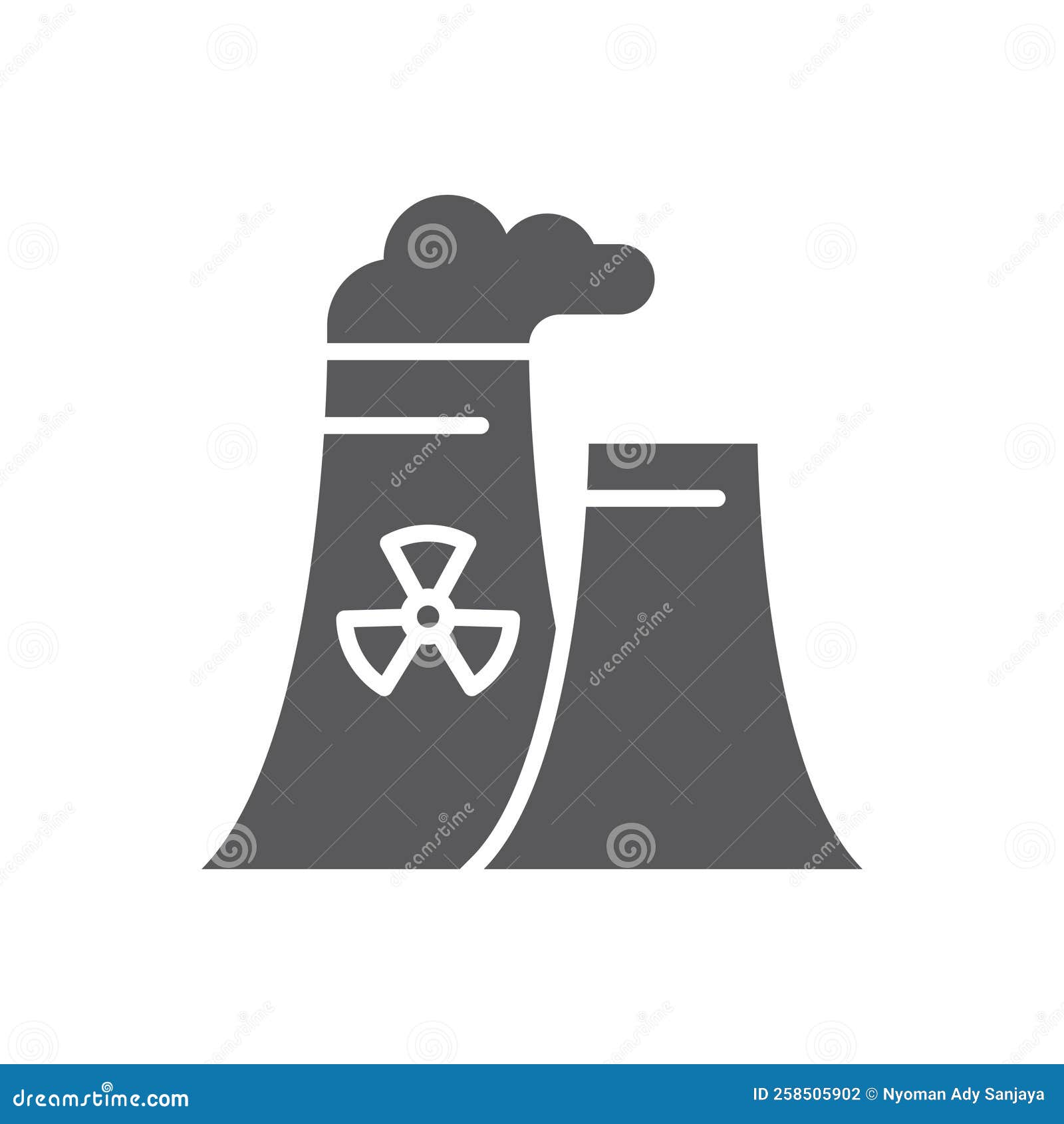 Nuclear Power Plant Filled Flat Icon. Linear Style Sign for Mobile ...