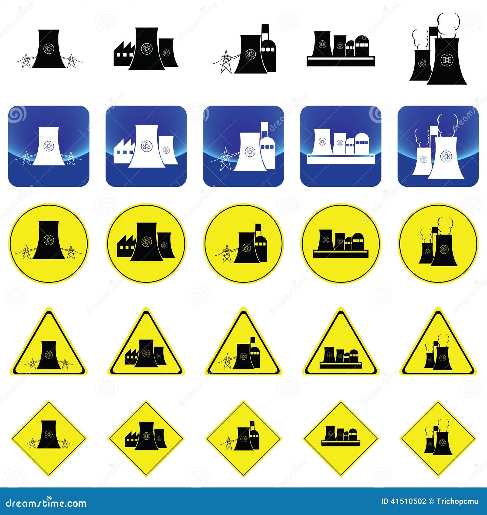 Nuclear Power Plant Graphic Vector Stock Vector - Illustration of ...
