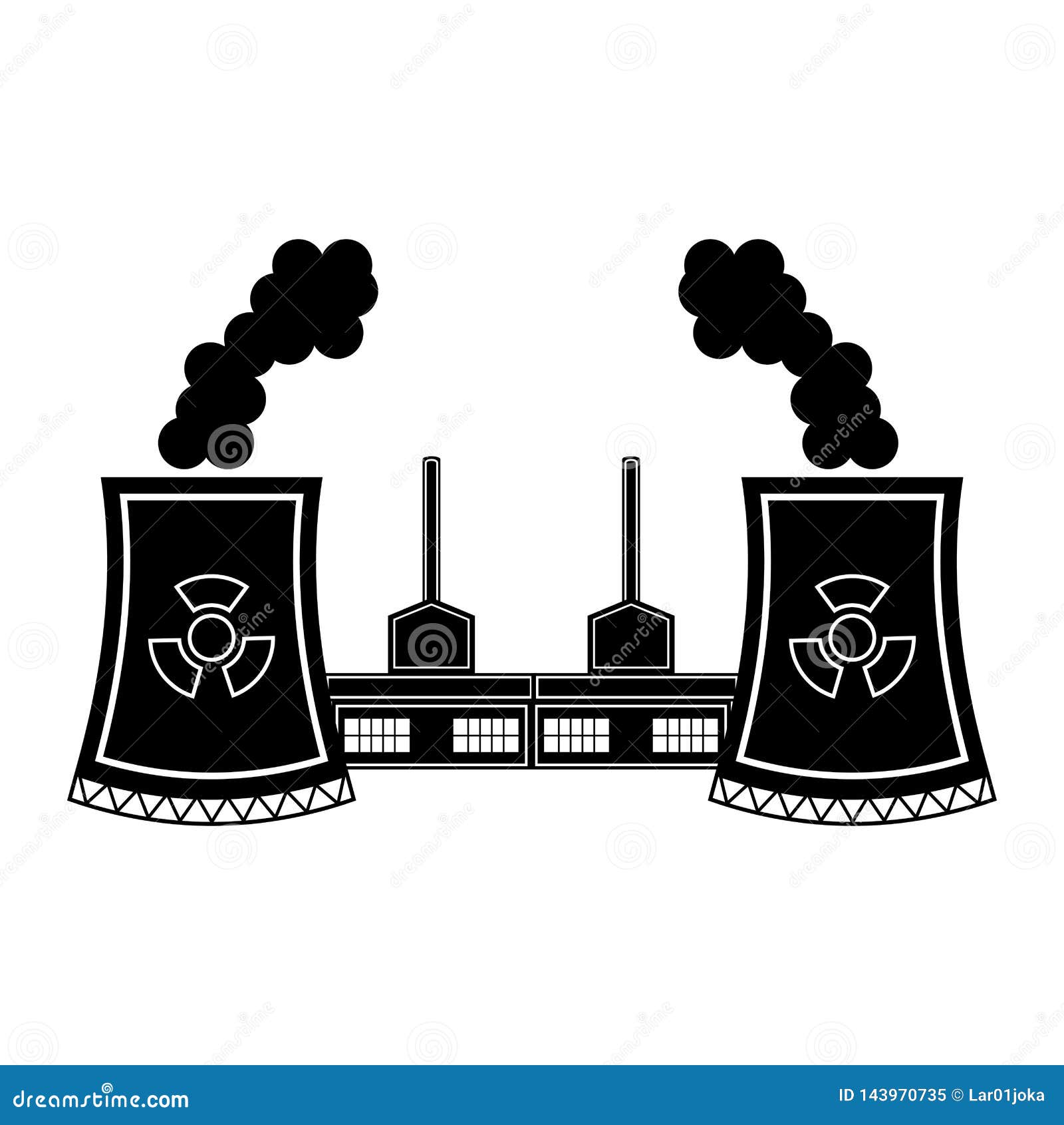 Nuclear power plant icon stock vector. Illustration of clipart - 143970735