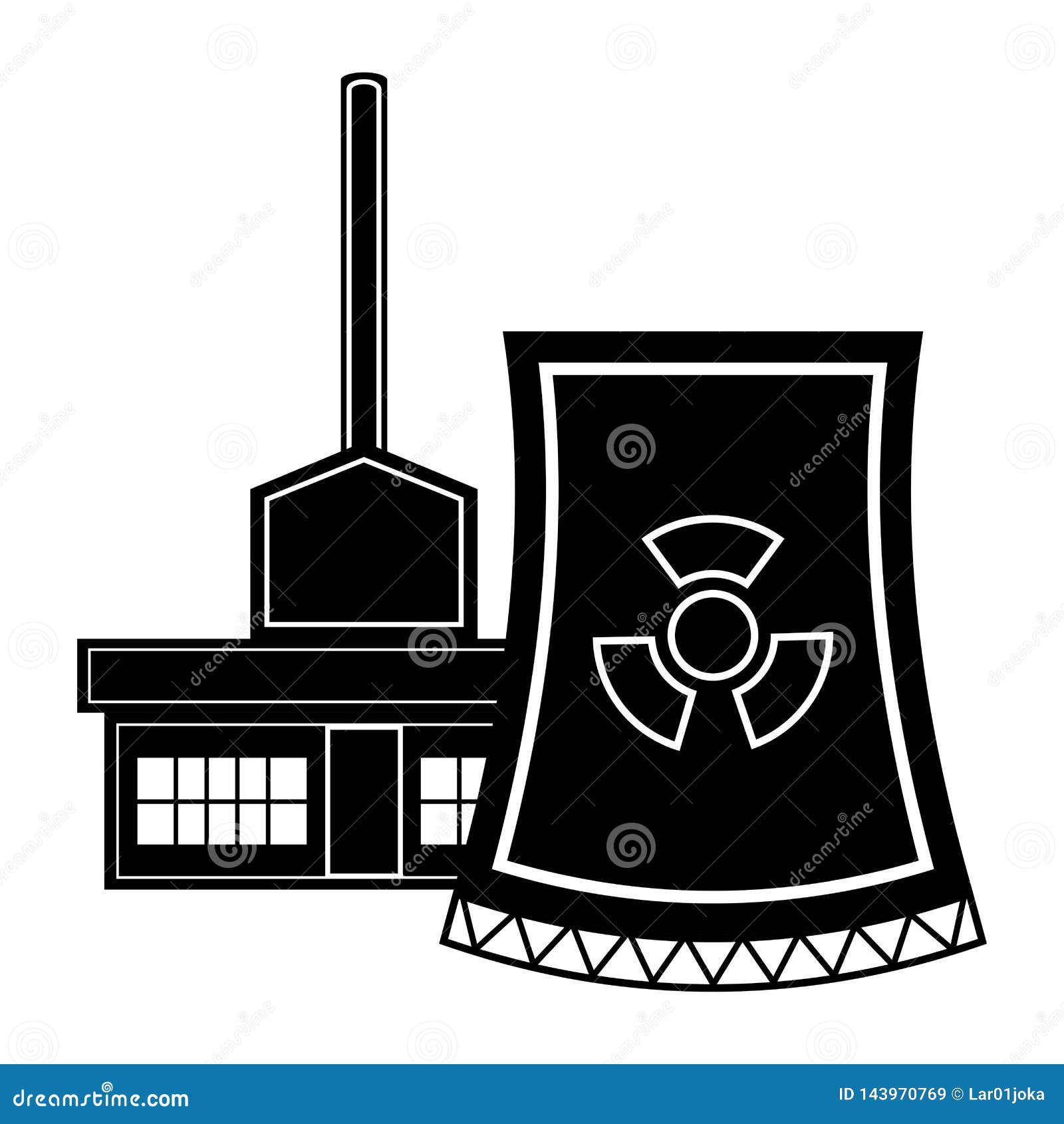 Nuclear power plant icon stock vector. Illustration of steam - 143970769